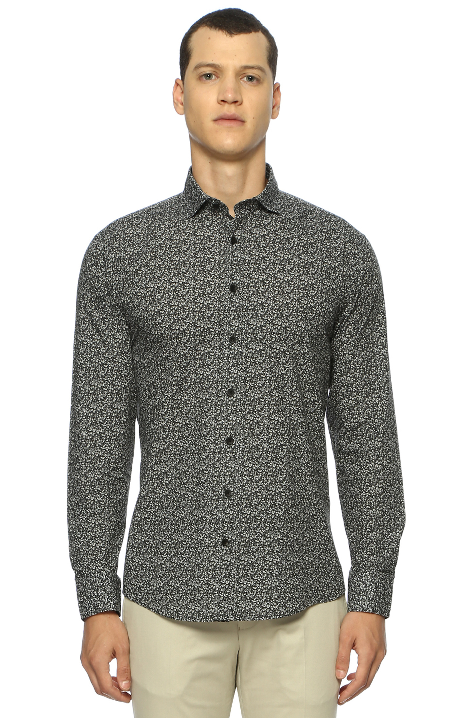 Slim Fit Siyah Gömlek