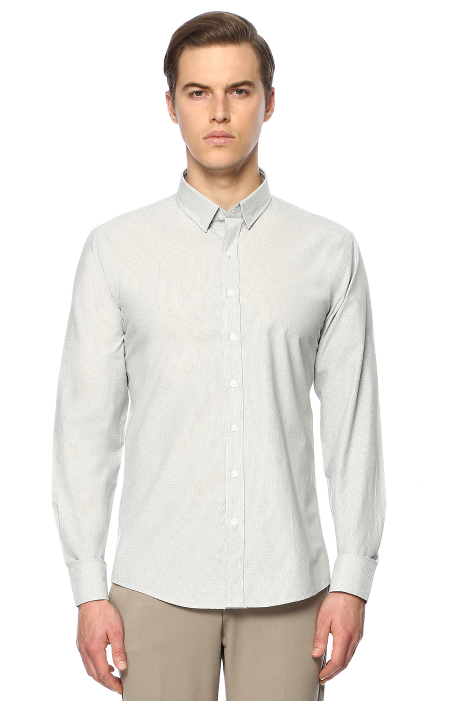 Jakarlı Slim Fit Siyah Gömlek Jakarlı Slim Fit Siyah Gömlek