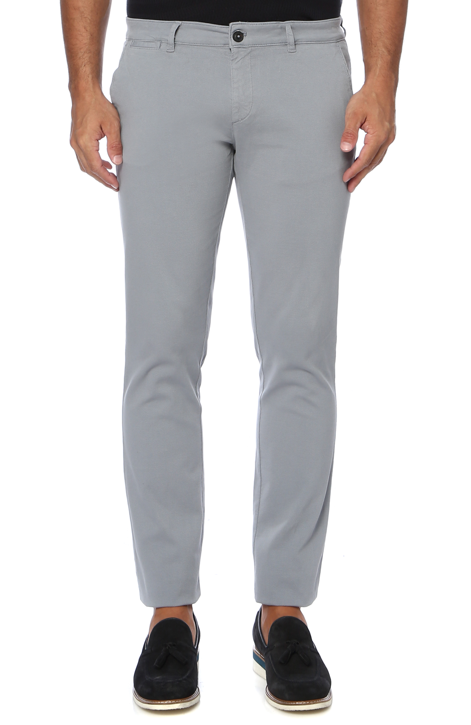 Slim Fit Gri Normal Bel Casual Pantolon