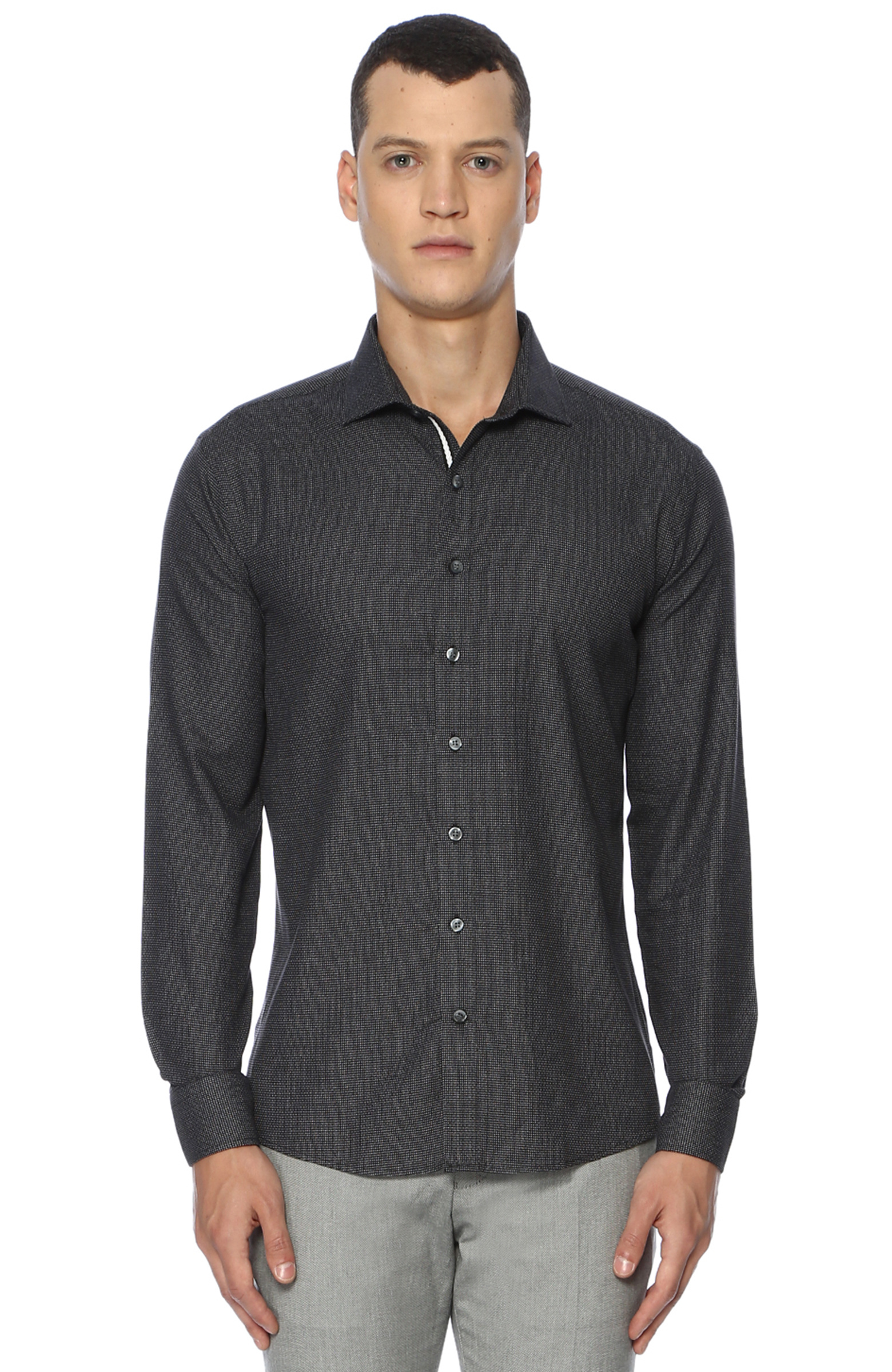 Slim Fit Siyah Gömlek