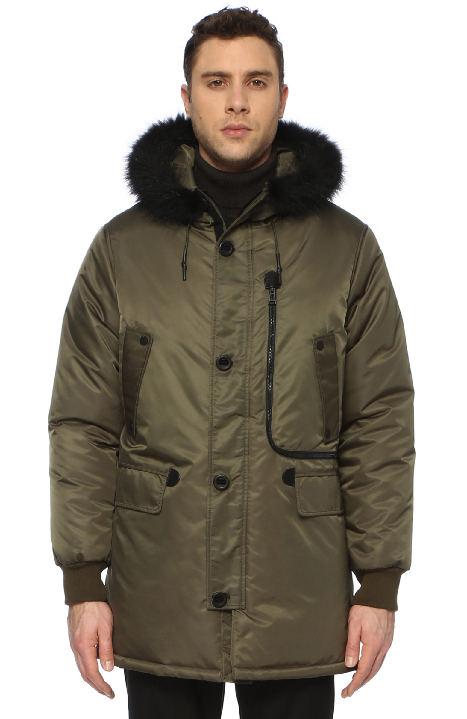 Kapüşon Yaka Haki Parka