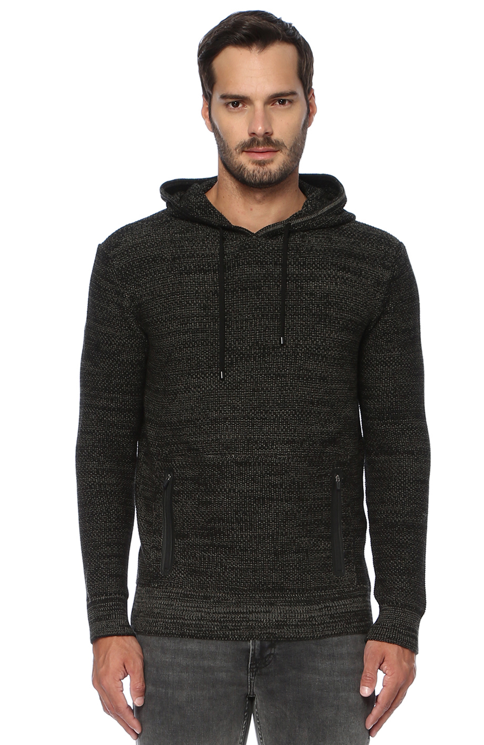 Kapüşon Yaka Haki Kazak