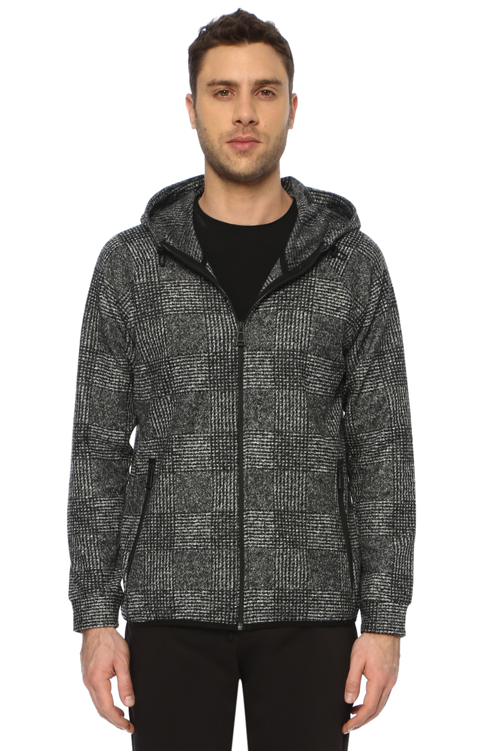 Ekose Siyah Gri Sweatshirt Ekose Siyah Gri Sweatshirt