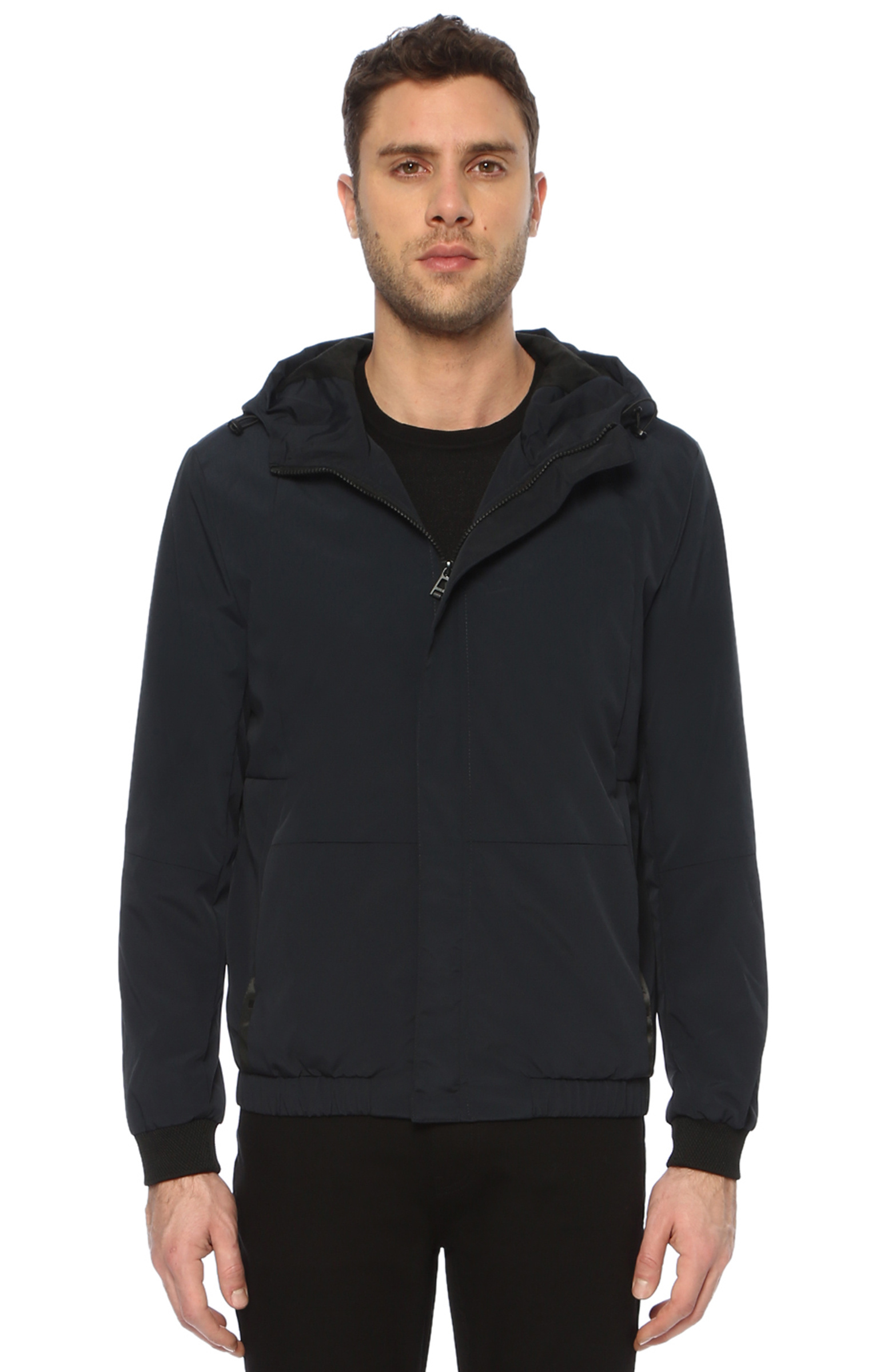 Kapüşon Yaka Lacivert Mont