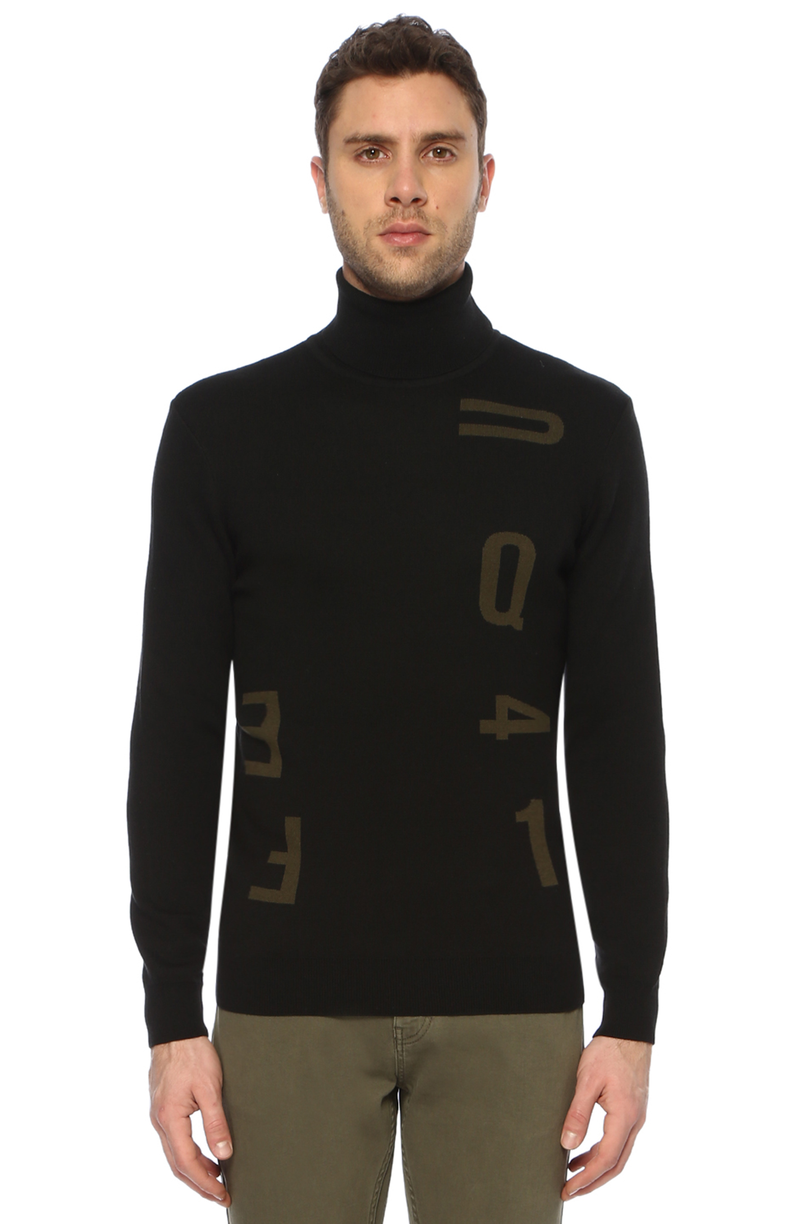 Balıkçı Yaka Siyah Kazak