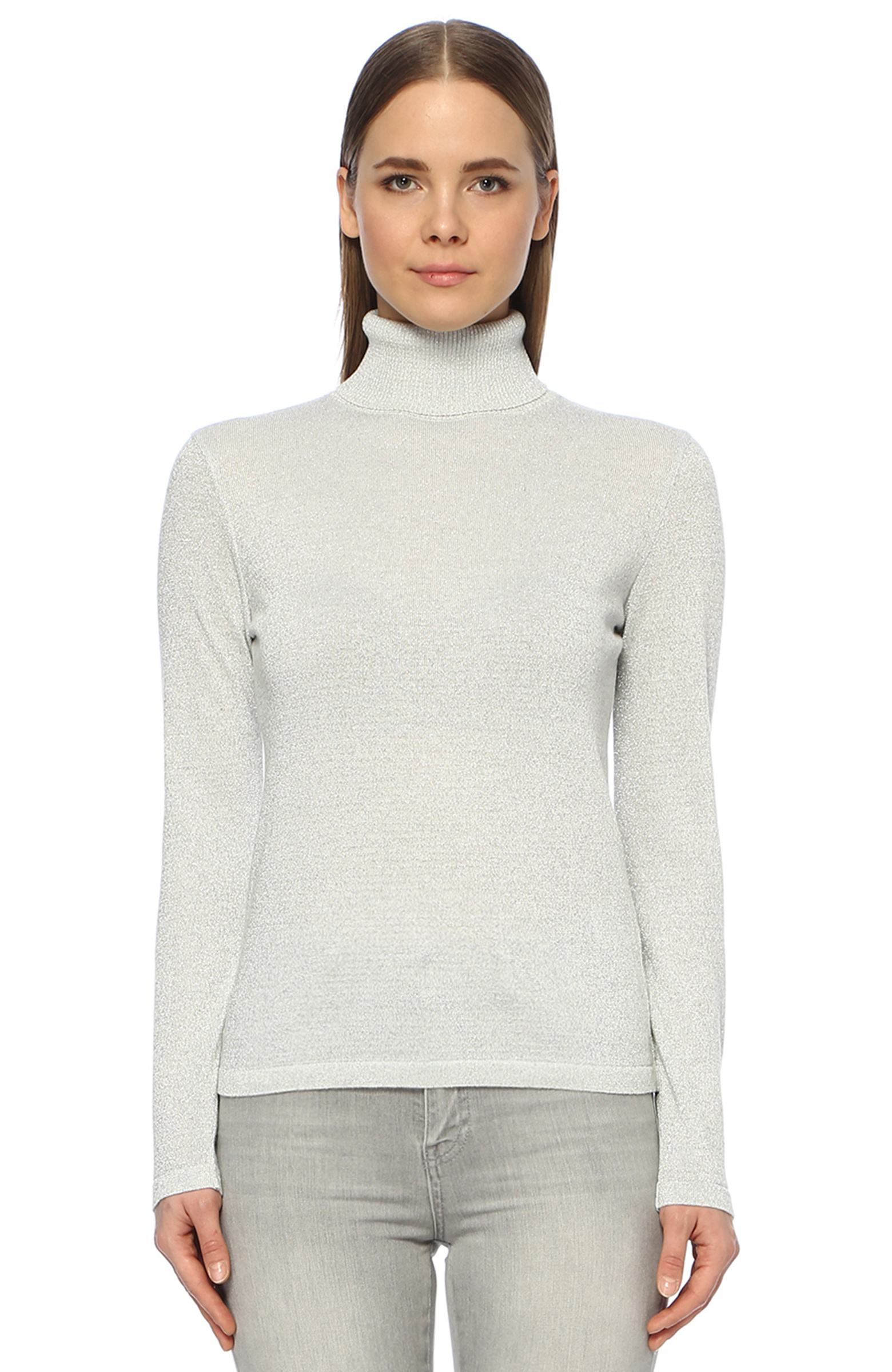 Balıkçı Yaka Beyaz Kazak