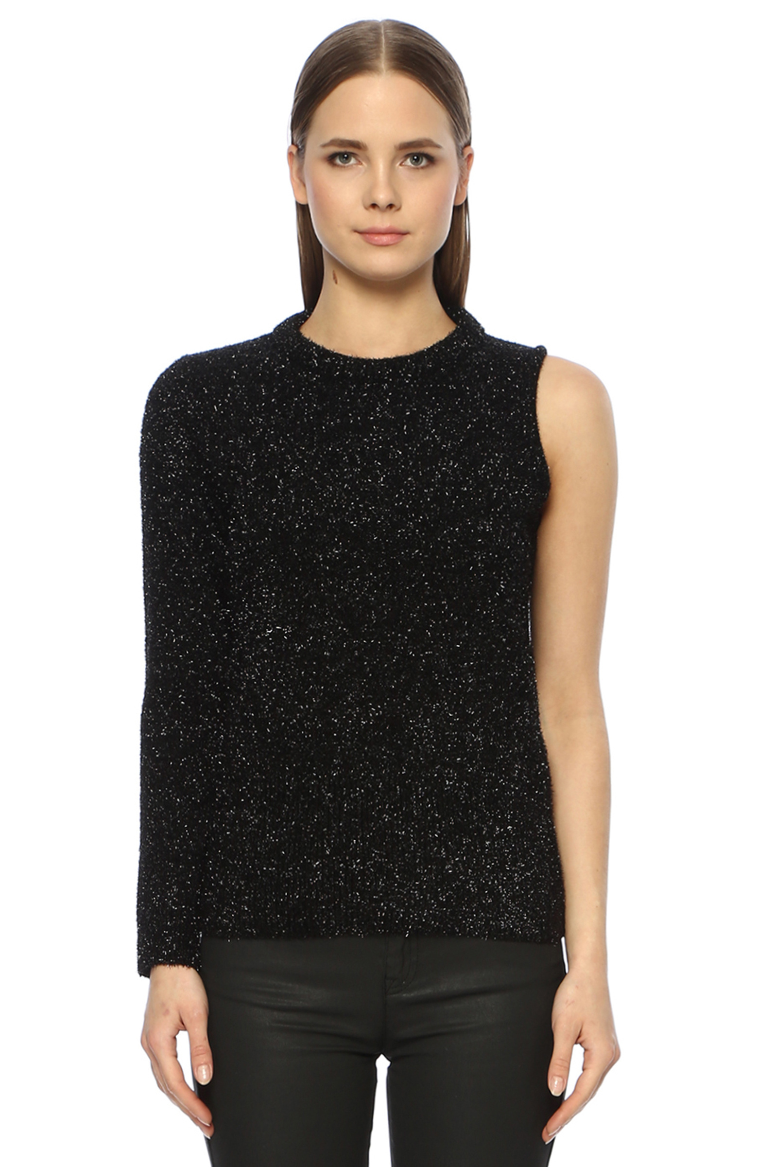 Bisiklet Yaka Siyah Kazak