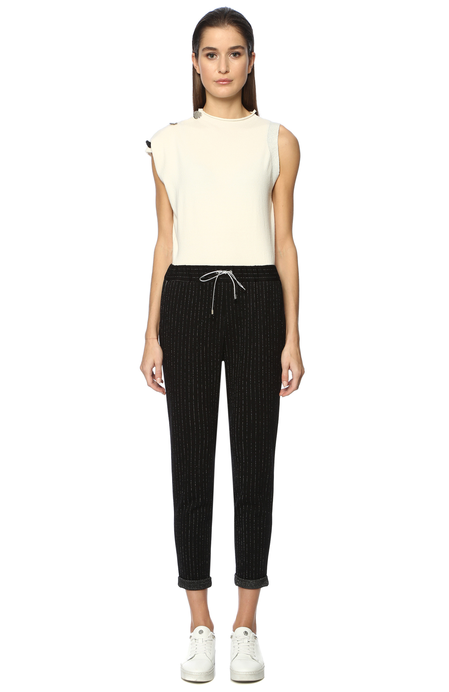 Bisiklet Yaka Ekru Kazak