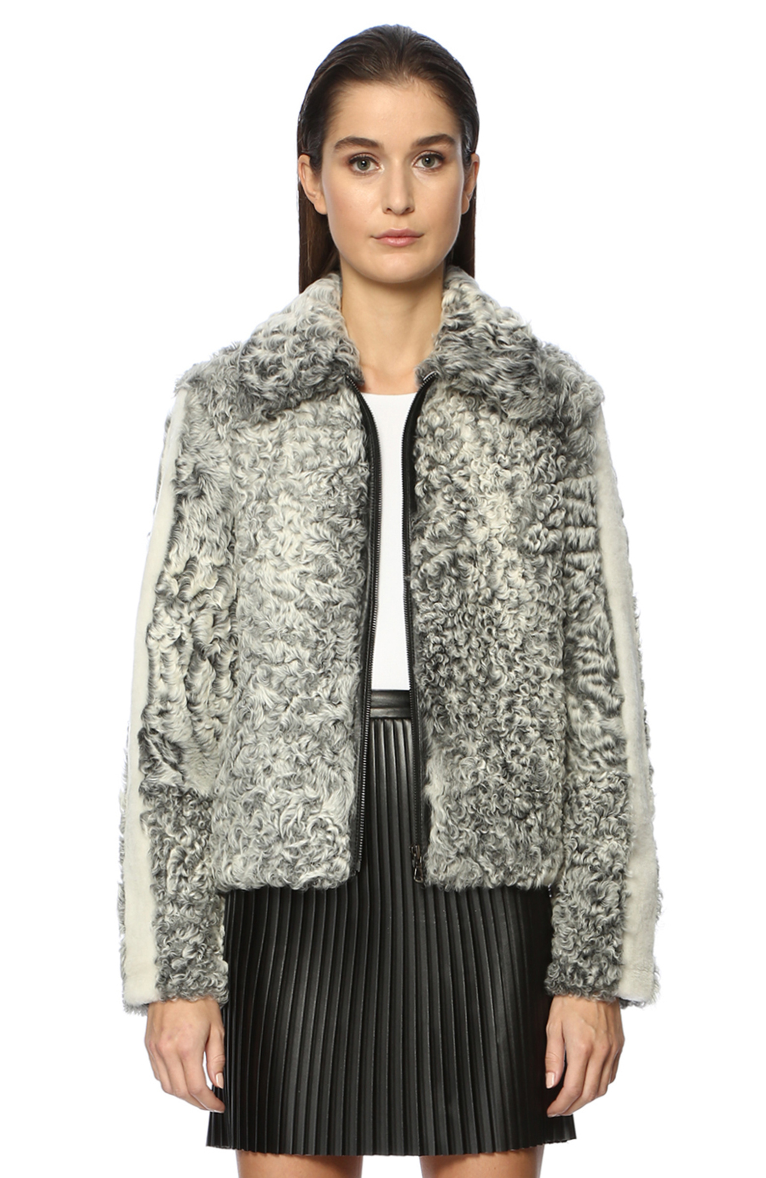 Slim Fit Gri Deri Mont Slim Fit Gri Deri Mont