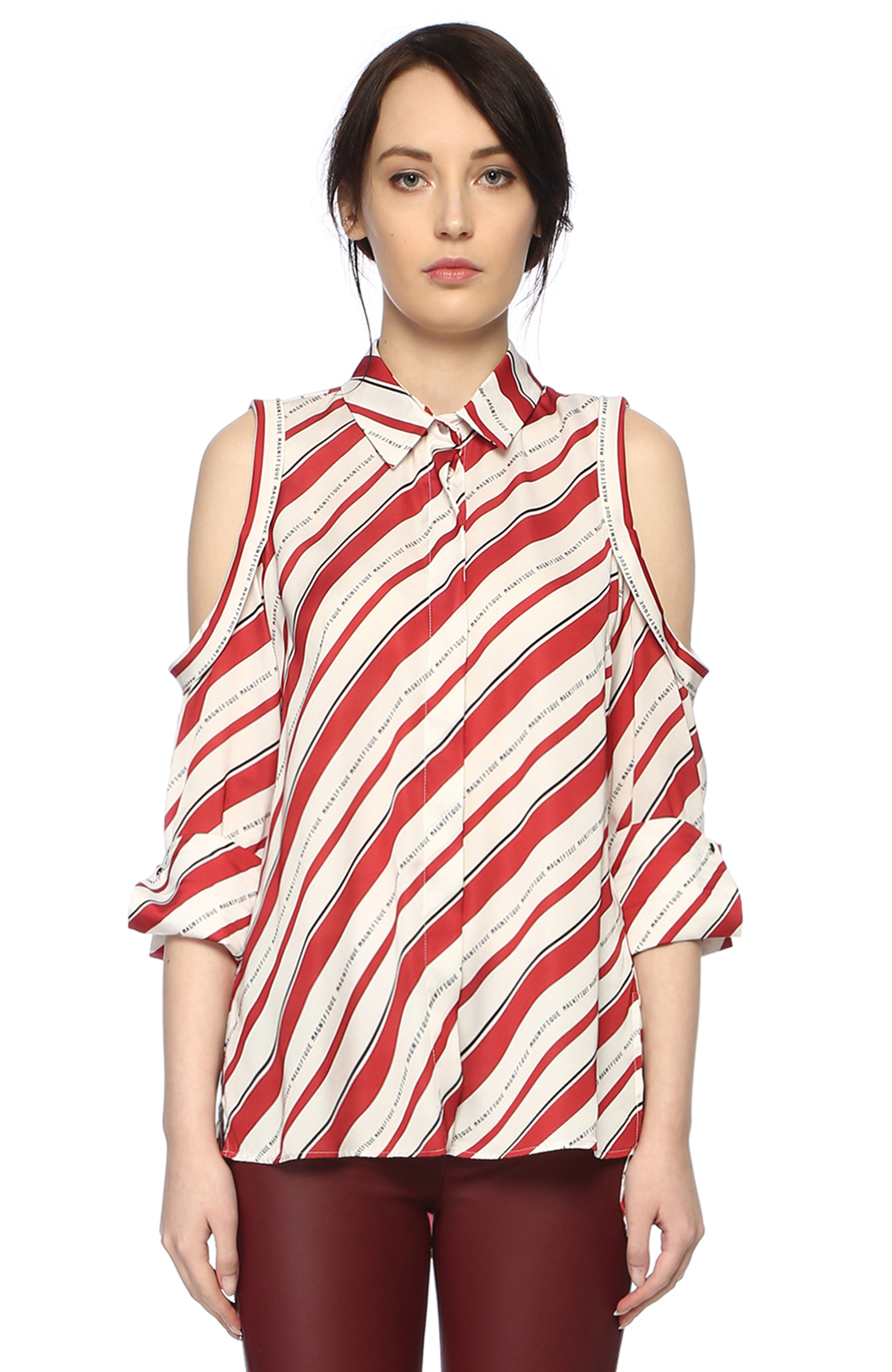 Basic Fit Kırmızı Beyaz Gömlek Basic Fit Kırmızı Beyaz Gömlek