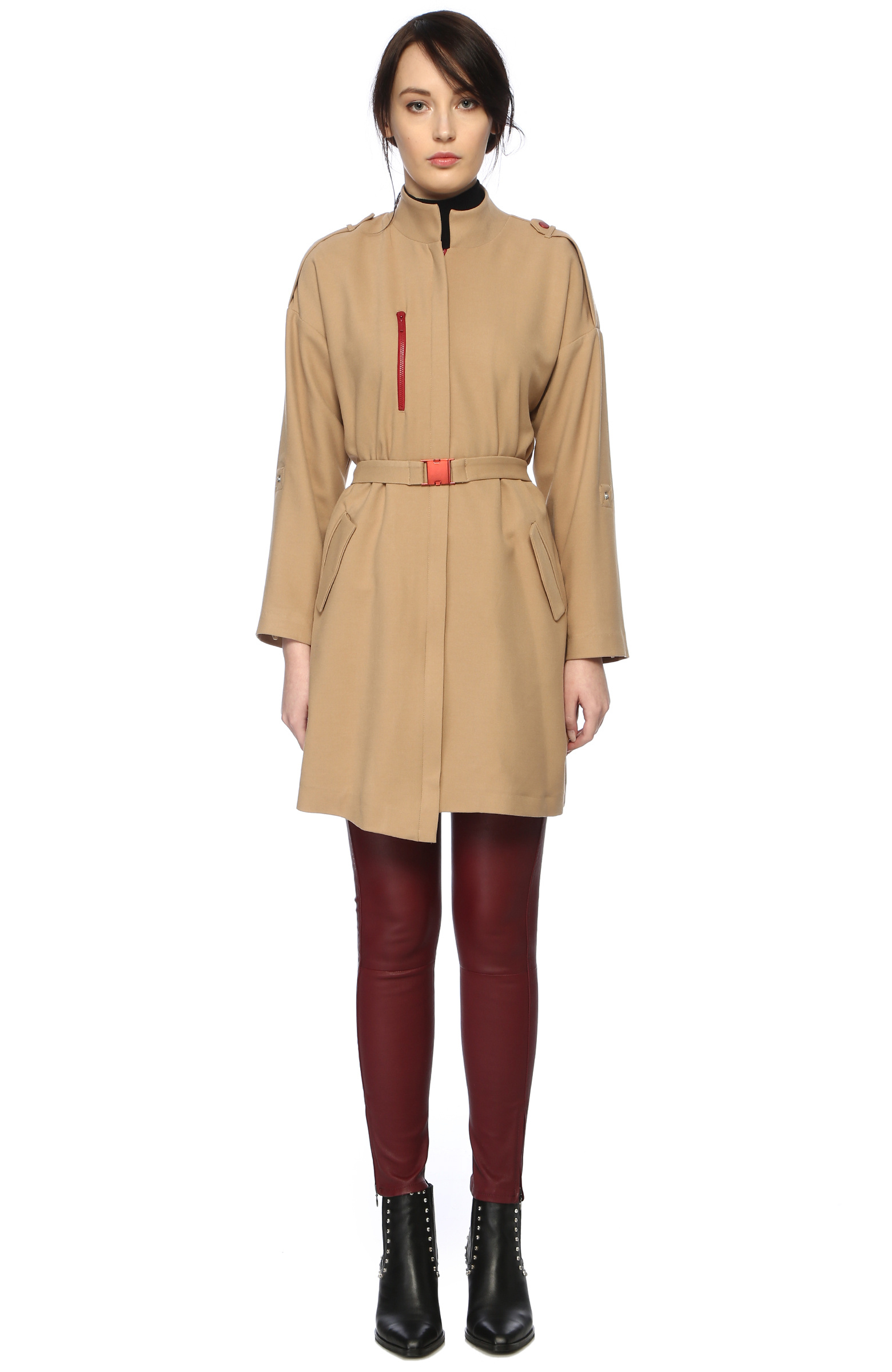 Diz Boy Açık Kahverengi Elbise