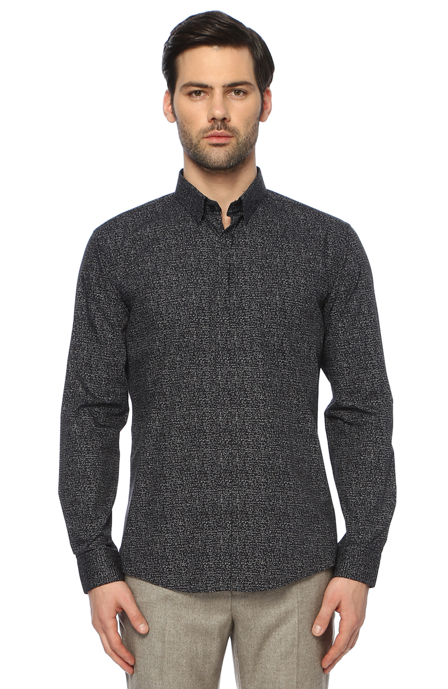 Slim Fit Siyah Gömlek