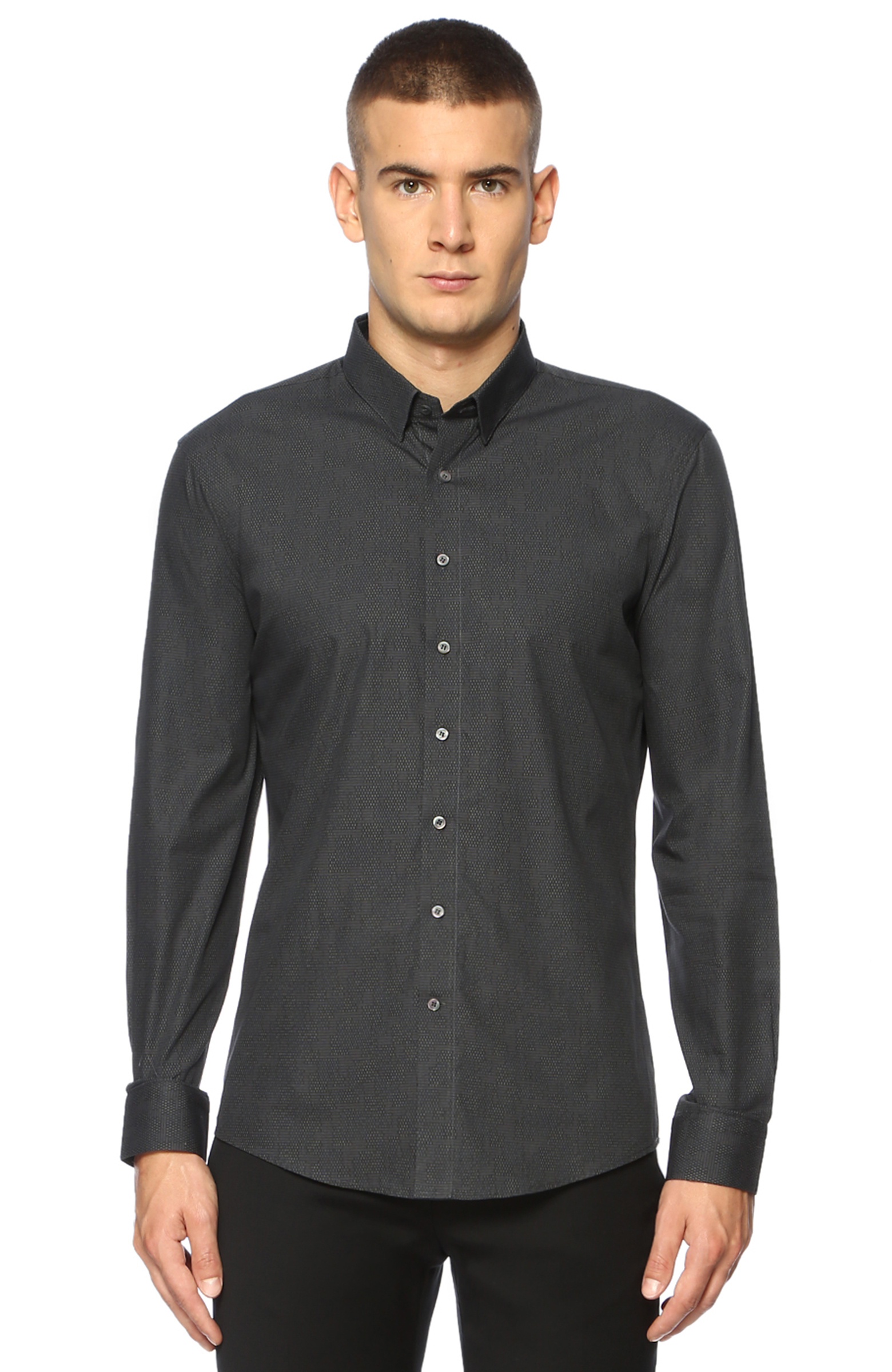 Slim Fit Siyah Gömlek