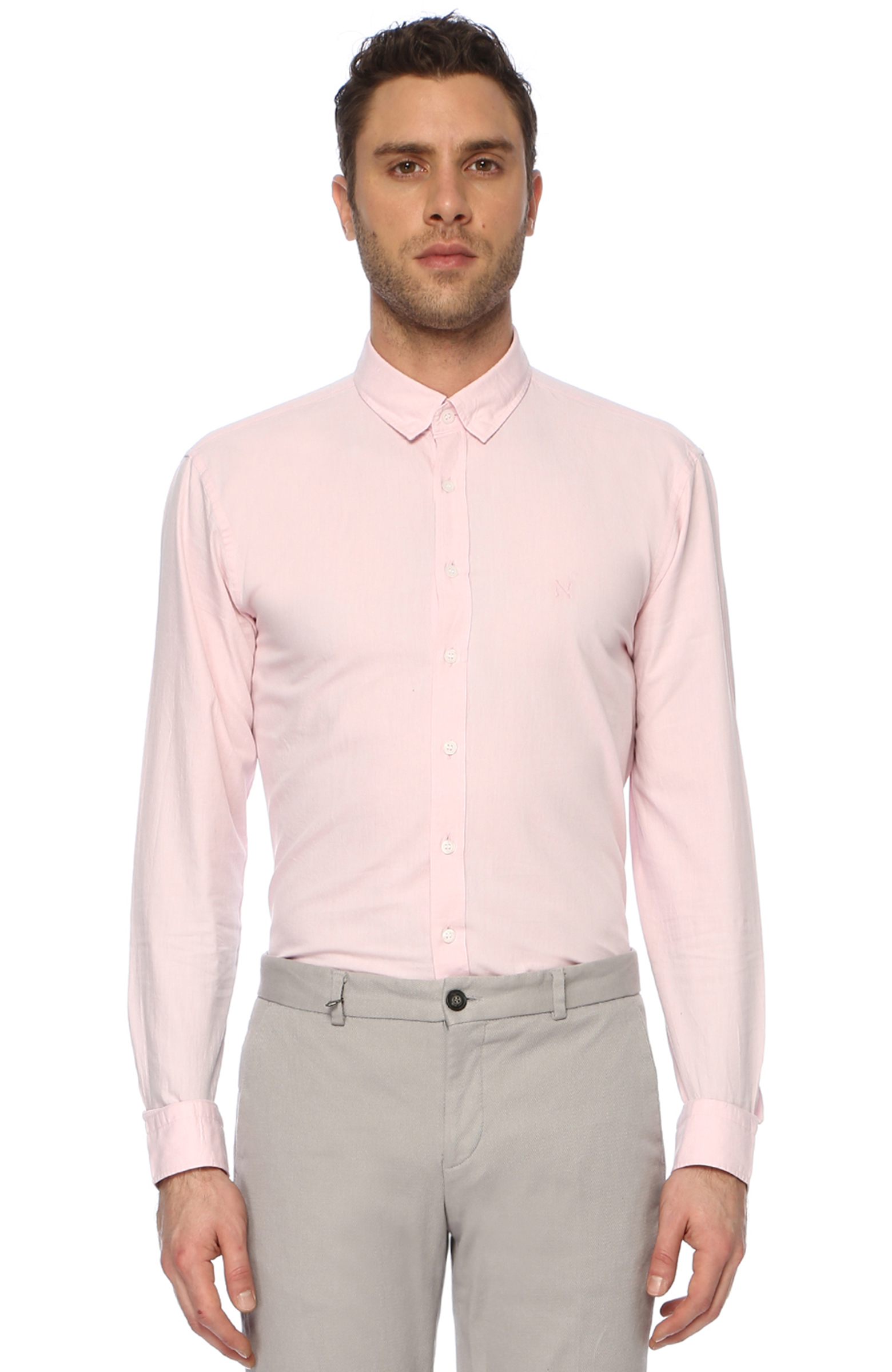 Slim Fit Pembe Gömlek Slim Fit Pembe Gömlek
