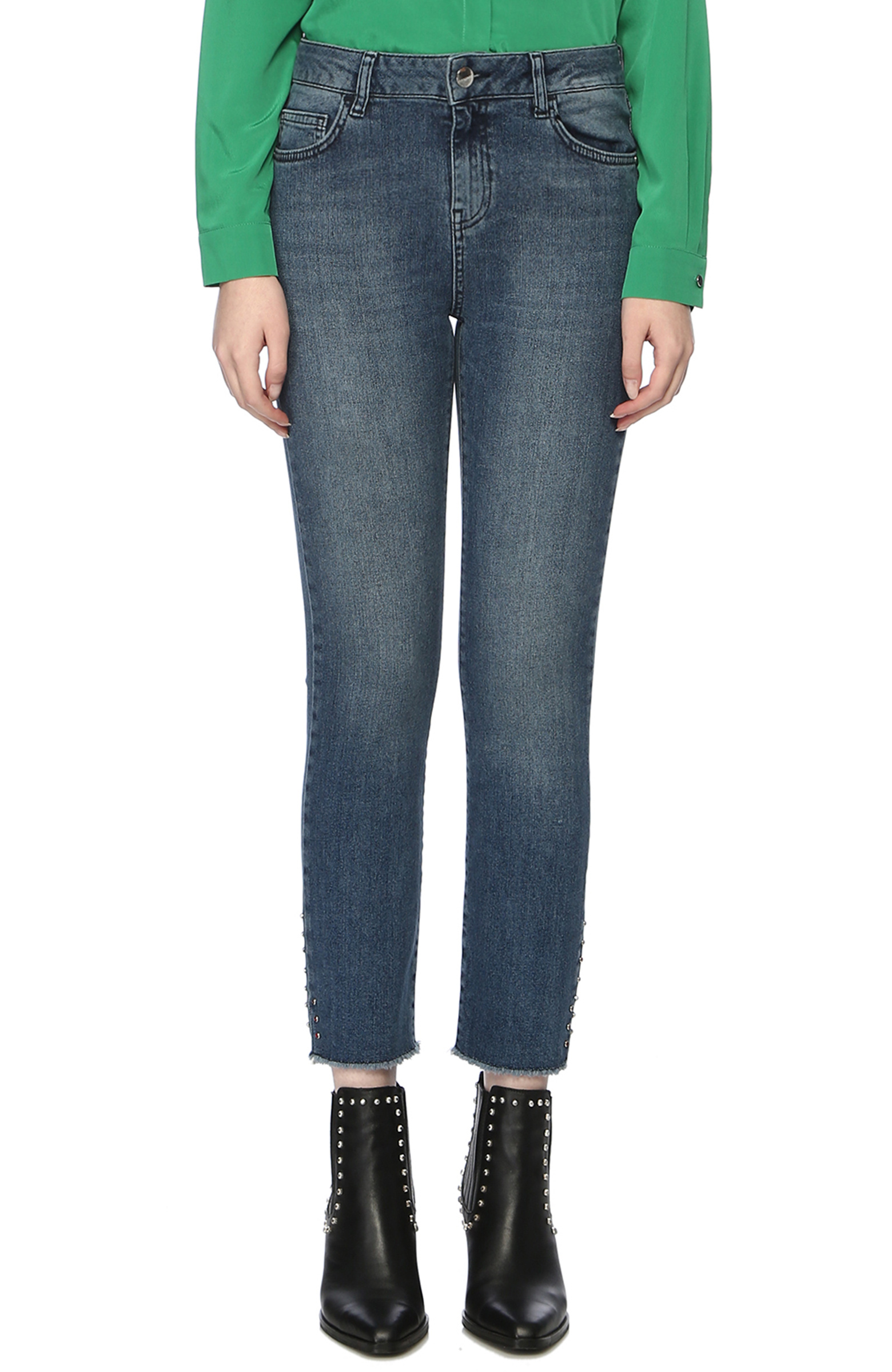 Dar Paça Mavi Denim Pantolon