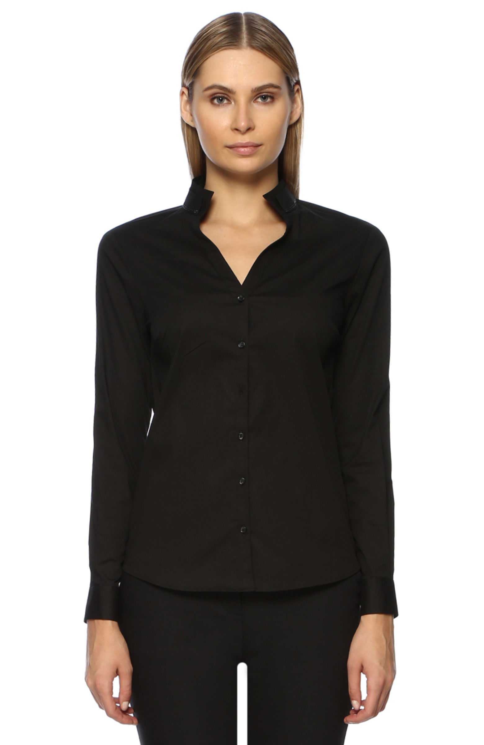 Slim Fit Siyah Gömlek