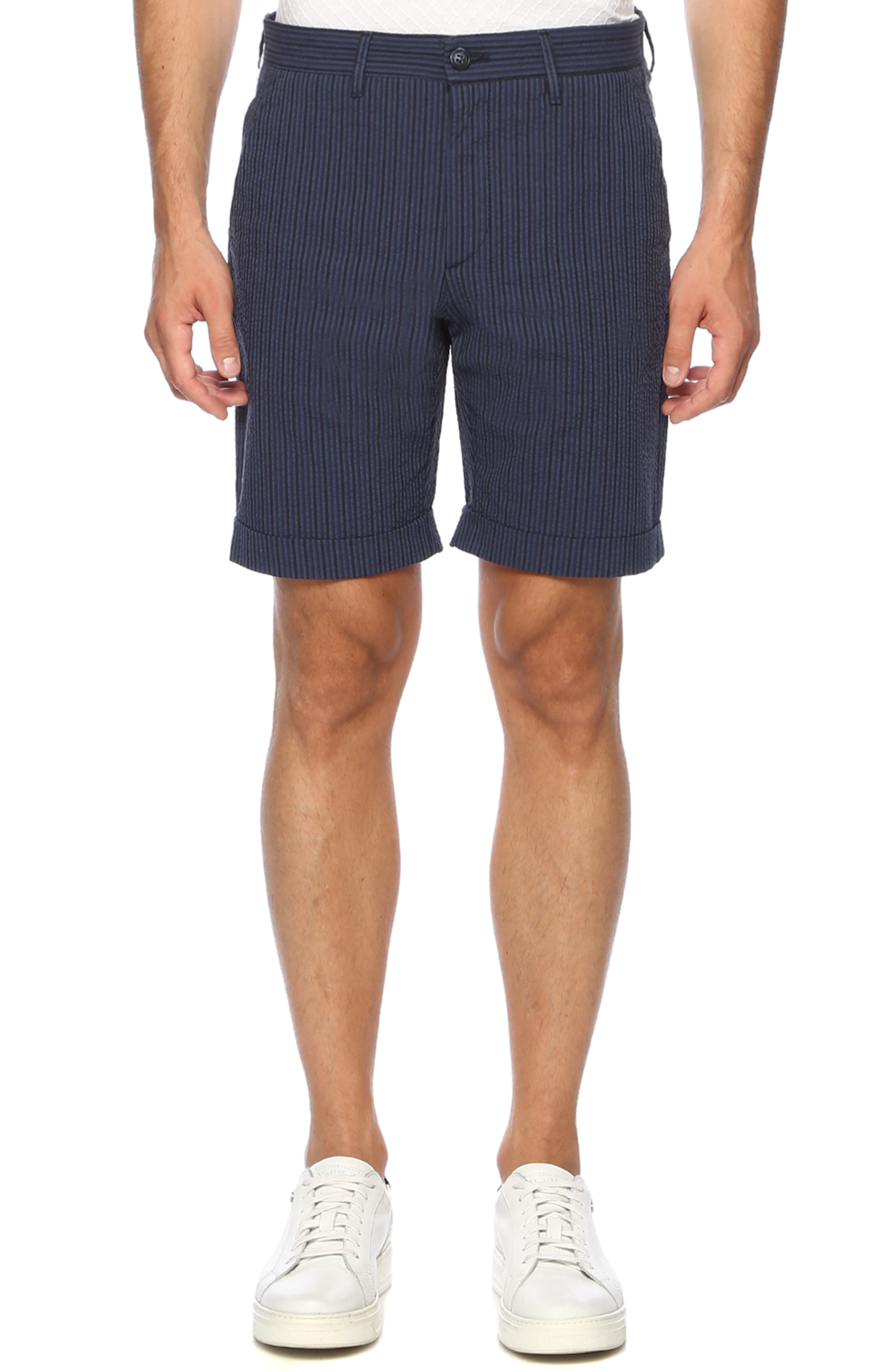 Çizgili Lacivert Şort