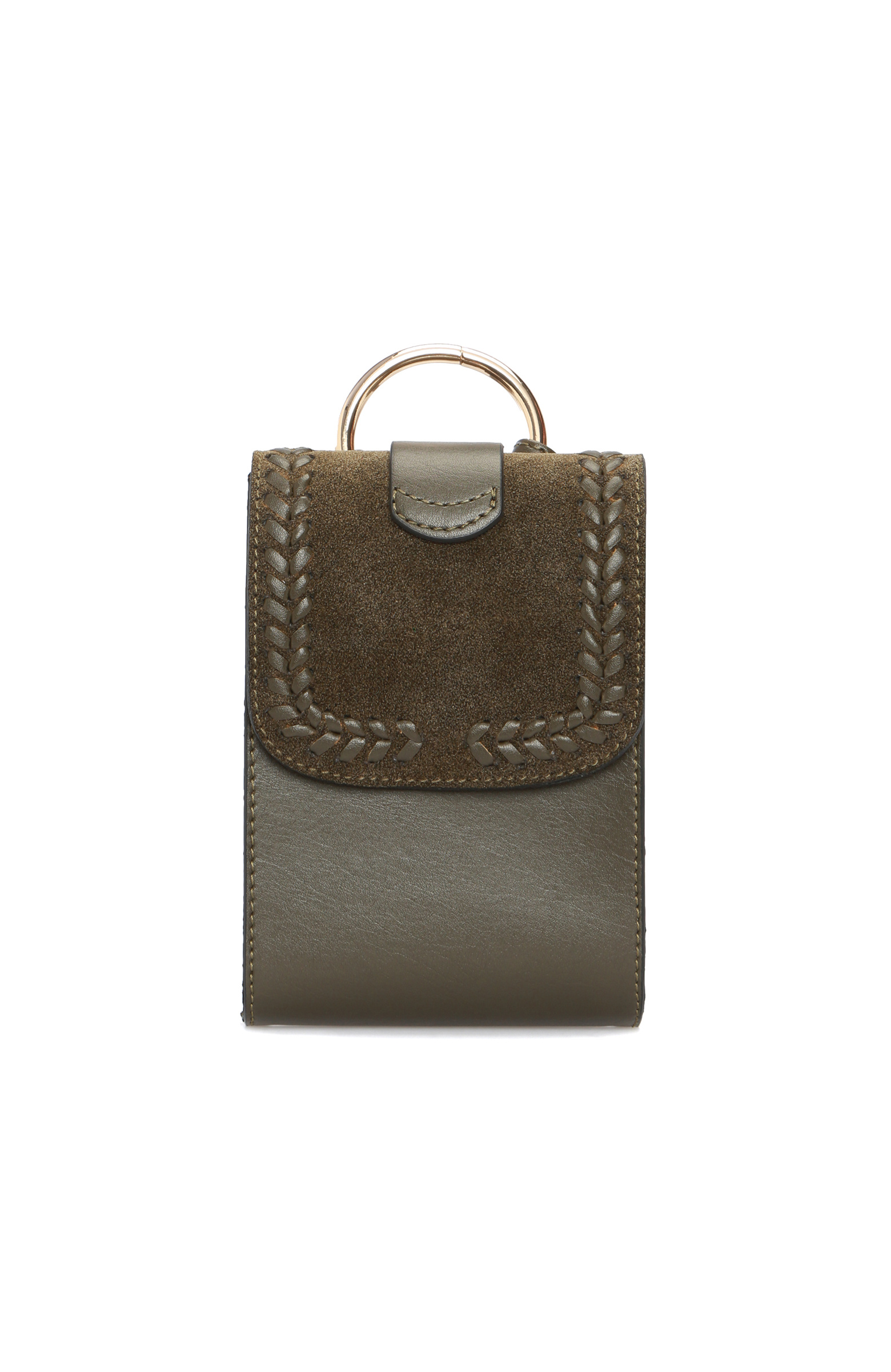 Örgü Haki Kadın Bel Çantası