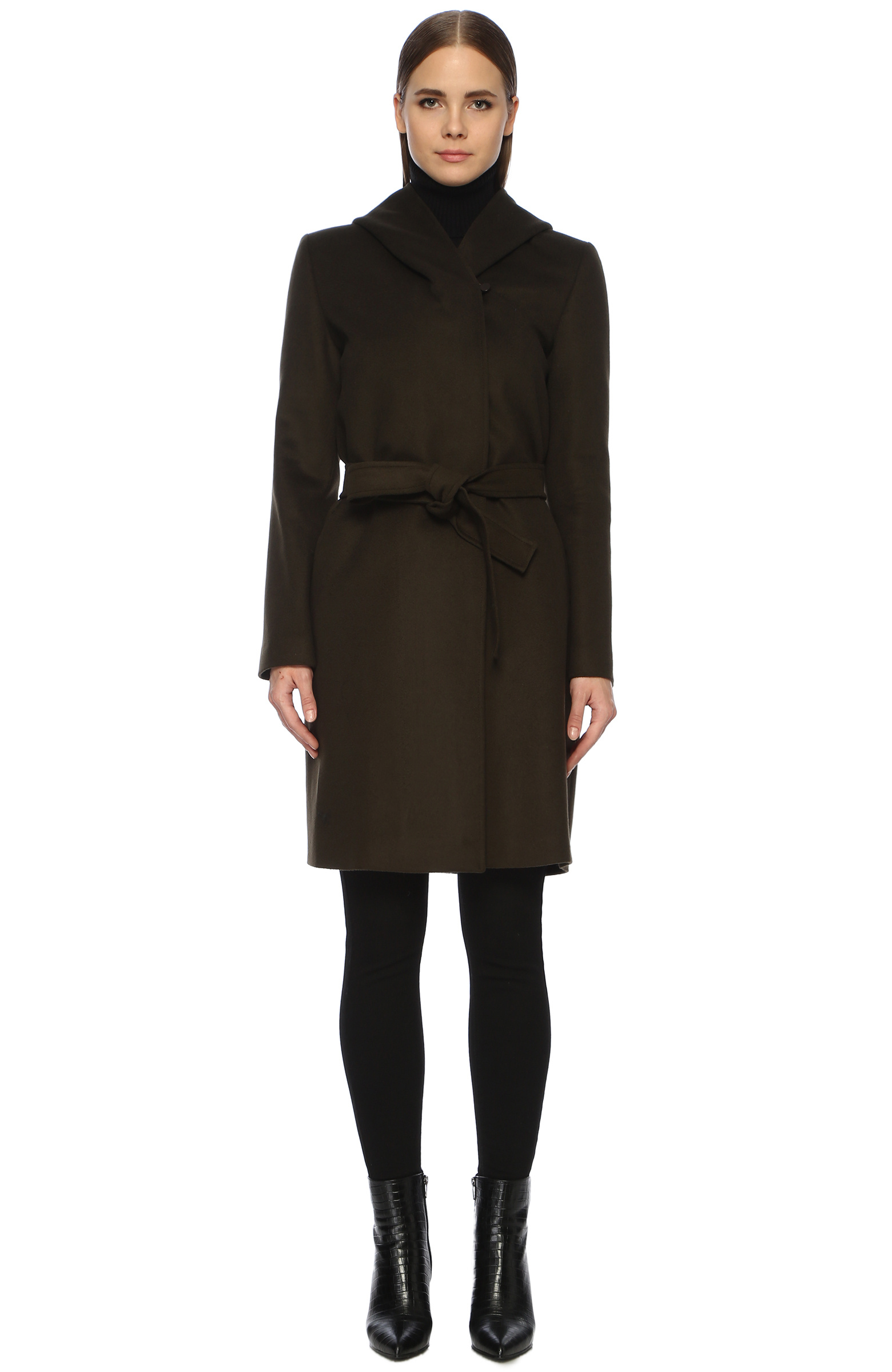 Kapüşonlu Fleto Cepli Haki Manto Kapüşonlu Fleto Cepli Haki Manto