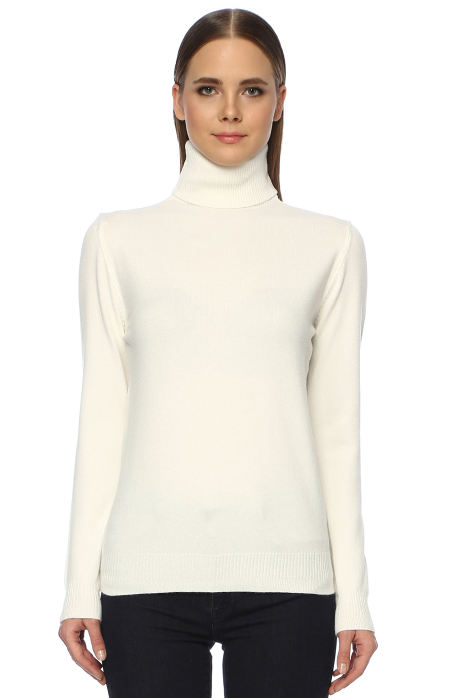 Balıkçı Yaka Ekru Kazak Balıkçı Yaka Ekru Kazak