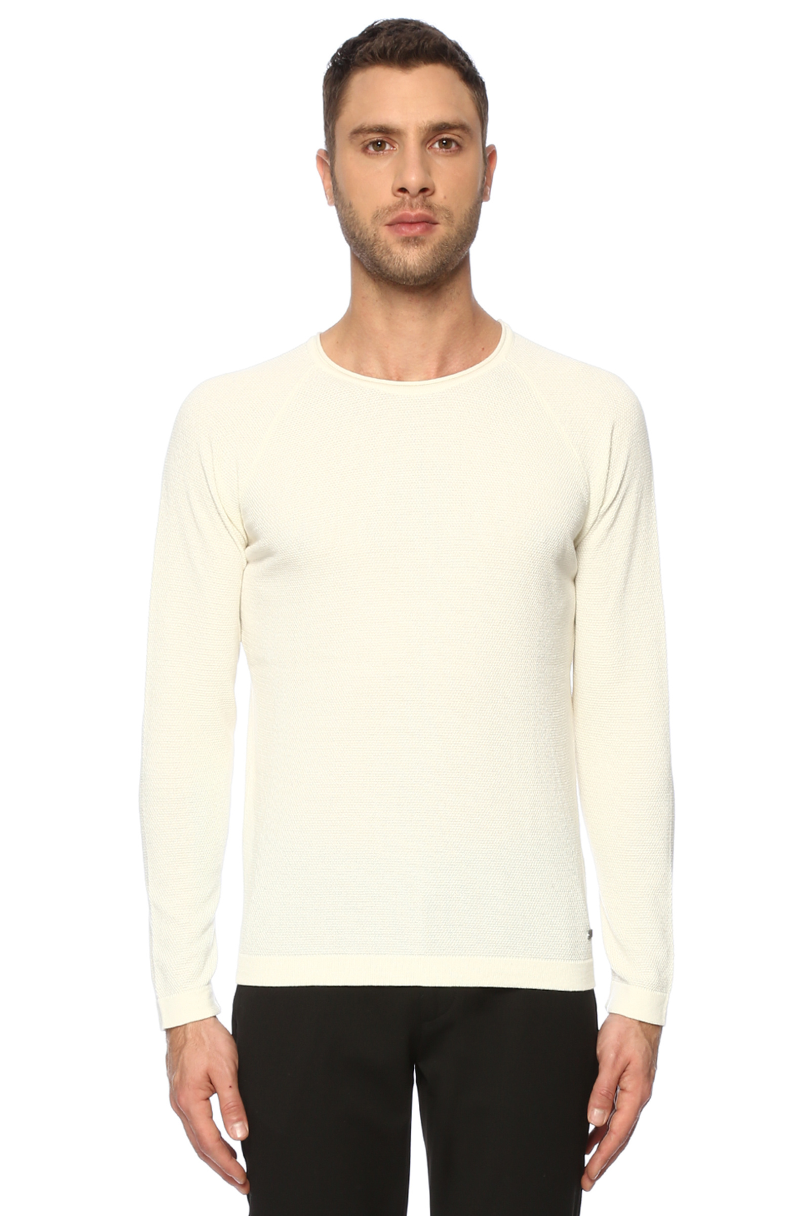 Bisiklet Yaka Ekru Kazak