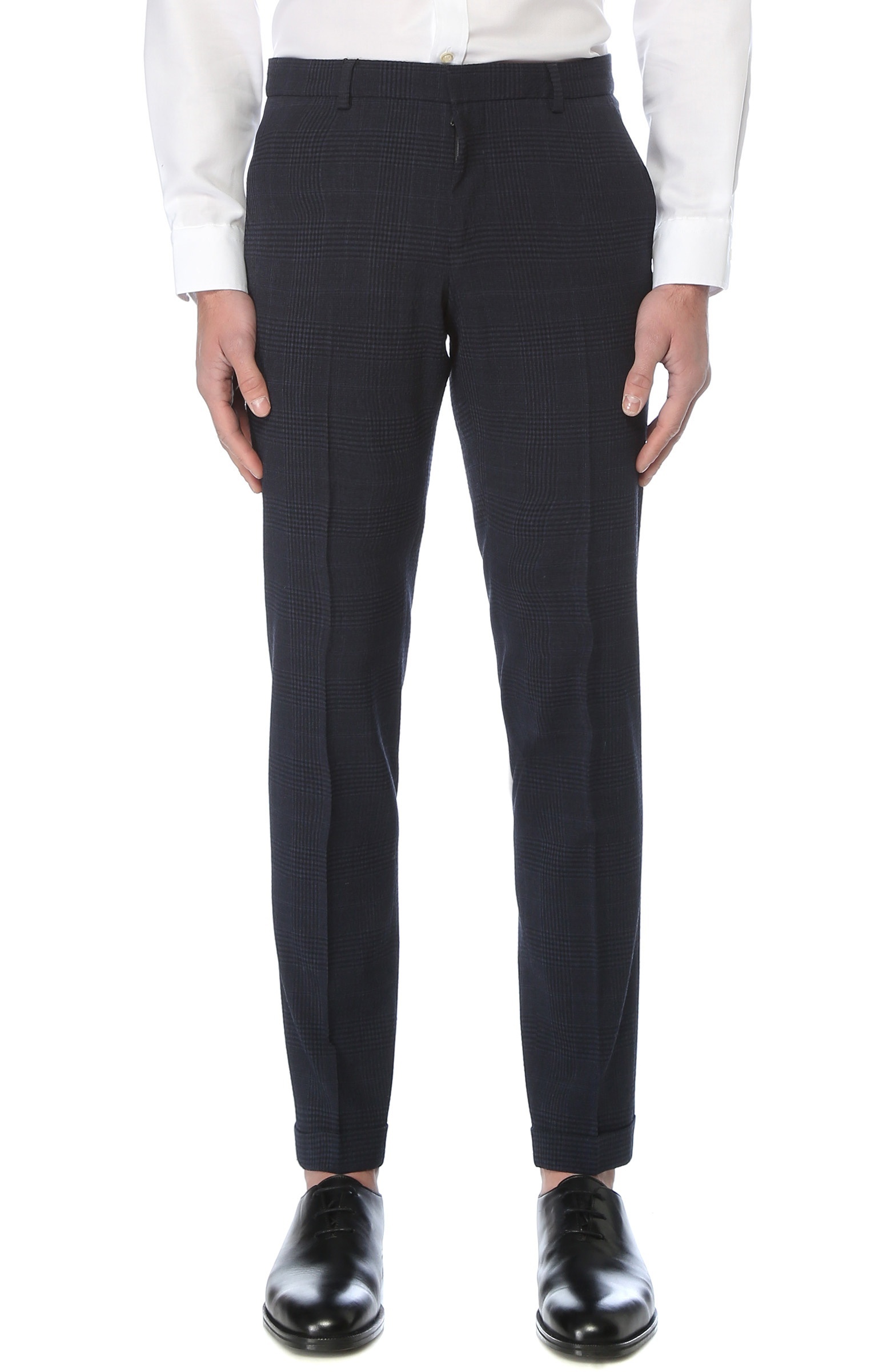 Lacivert Ekose Pantolon