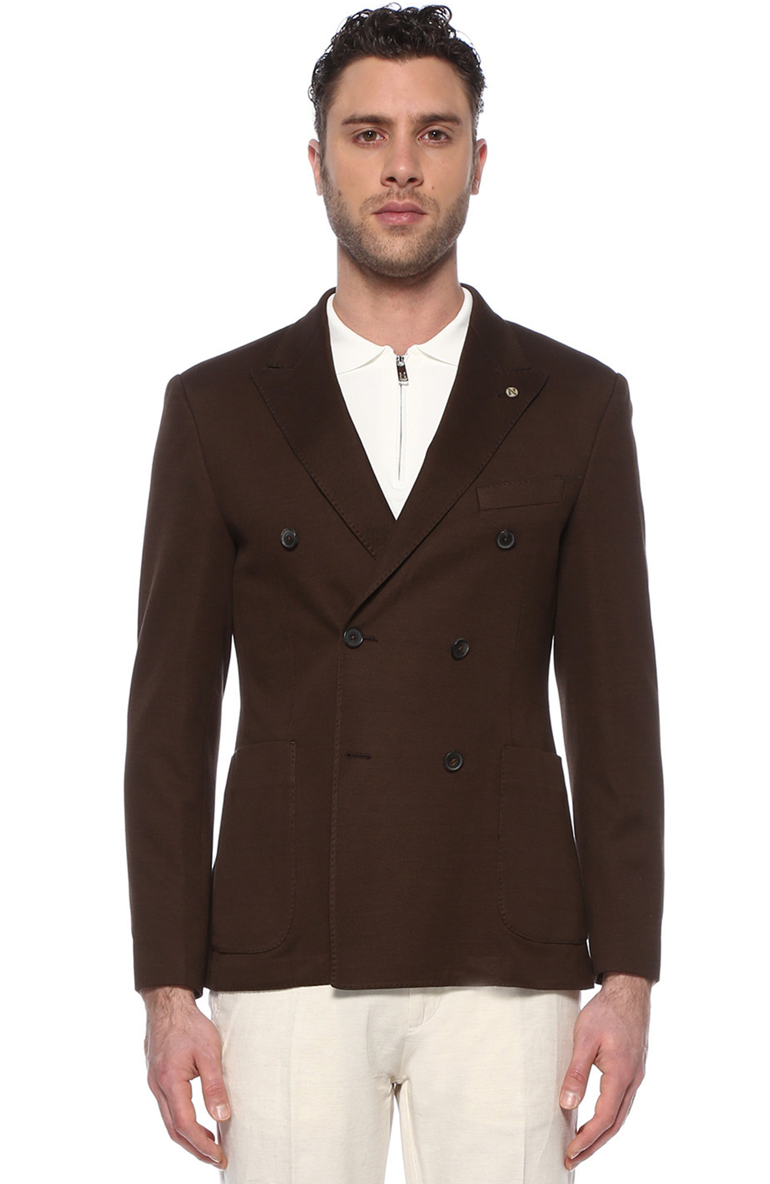 Kahverengi Kruvaze Ceket