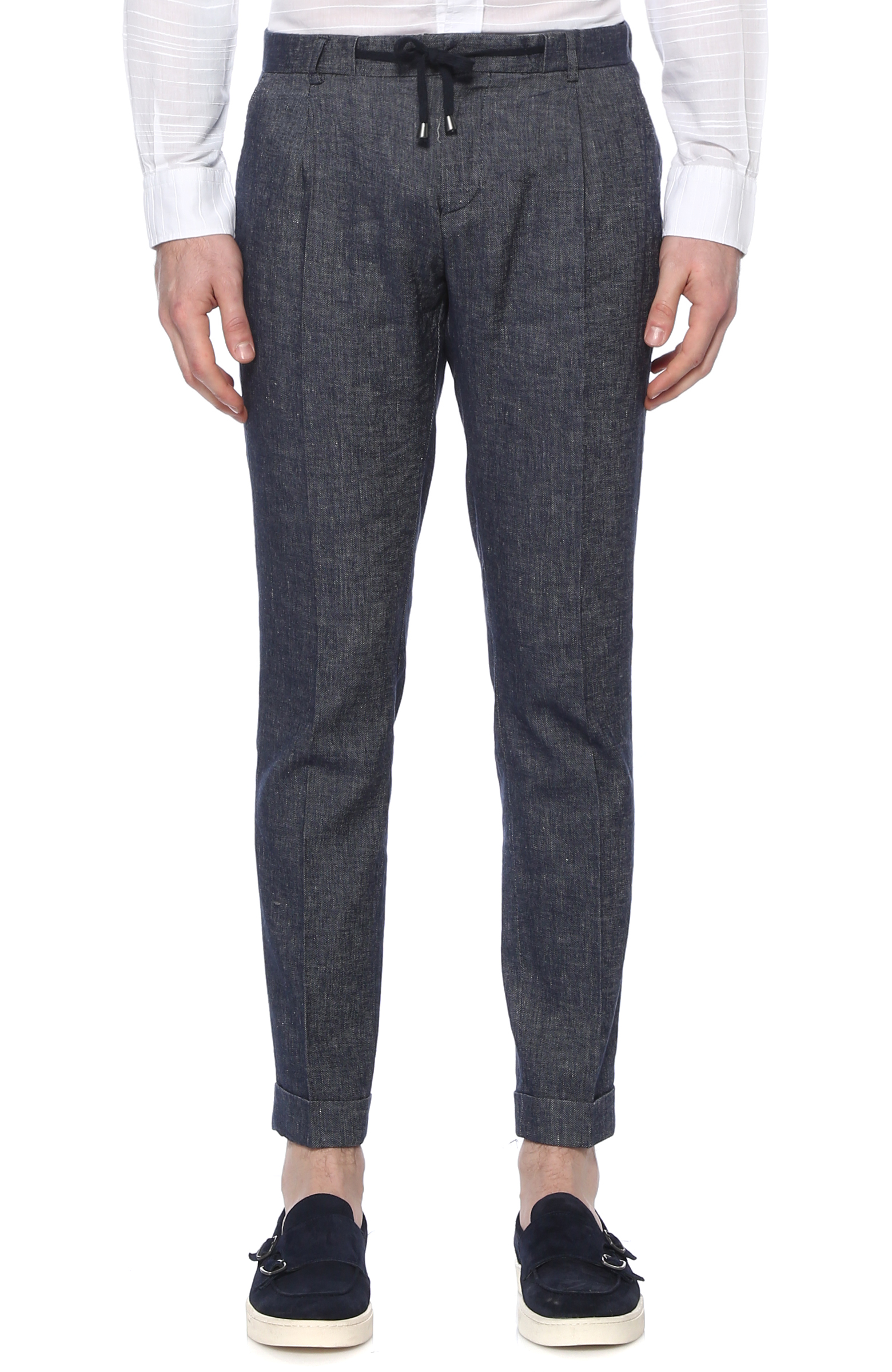Lacivert Kordonlu Keten Jogger Pantolon Lacivert Kordonlu Keten Jogger Pantolon
