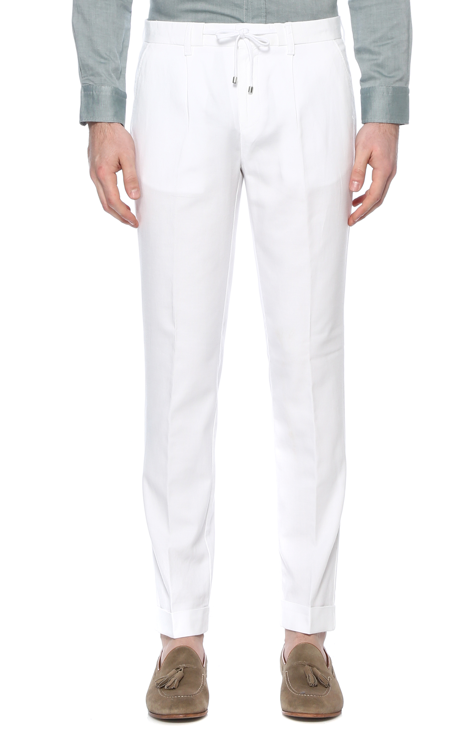 Beyaz Beli Kordonlu Jogger Pantolon Beyaz Beli Kordonlu Jogger Pantolon