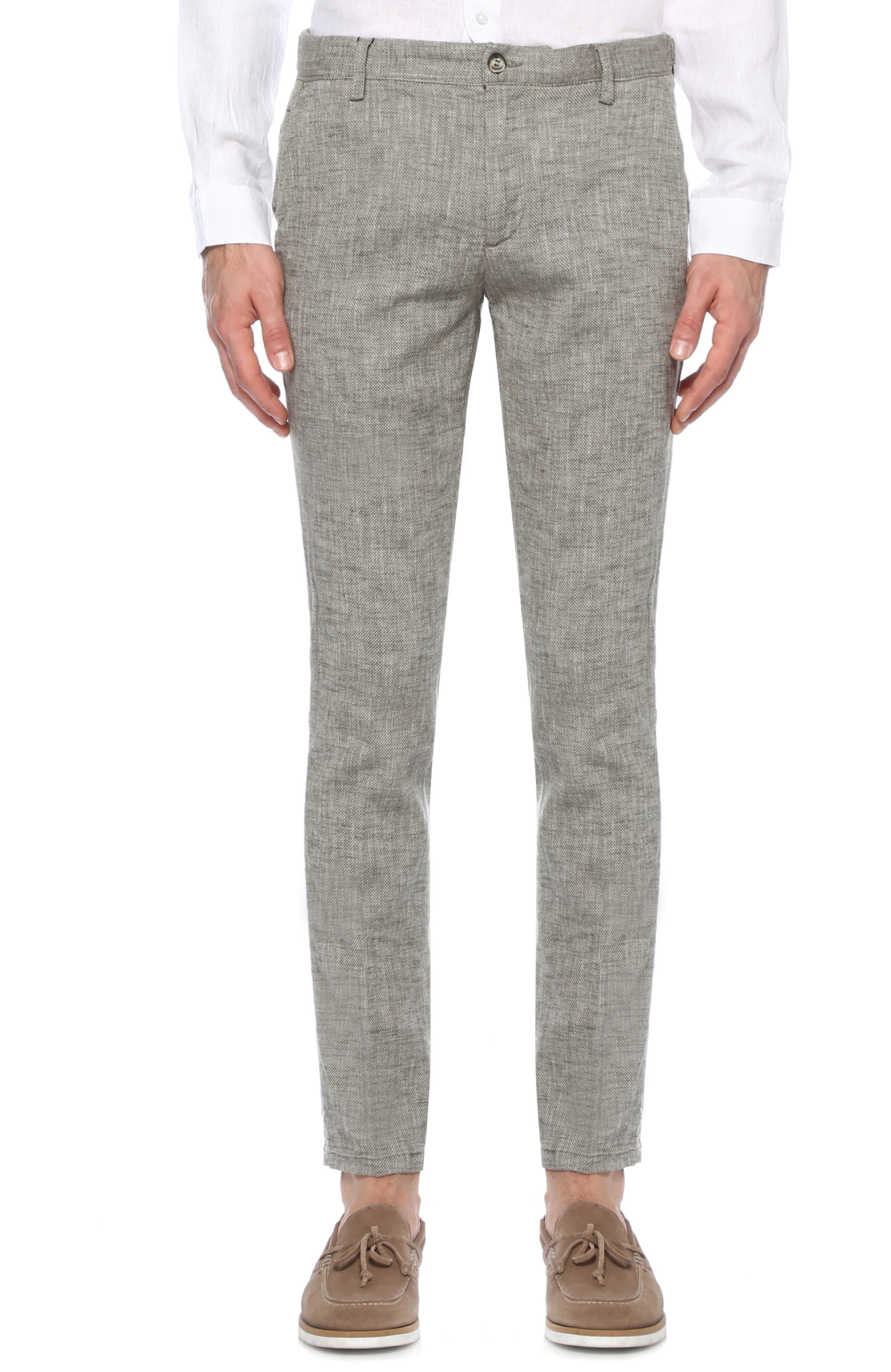 Haki Desenli Dar Paça Pantolon