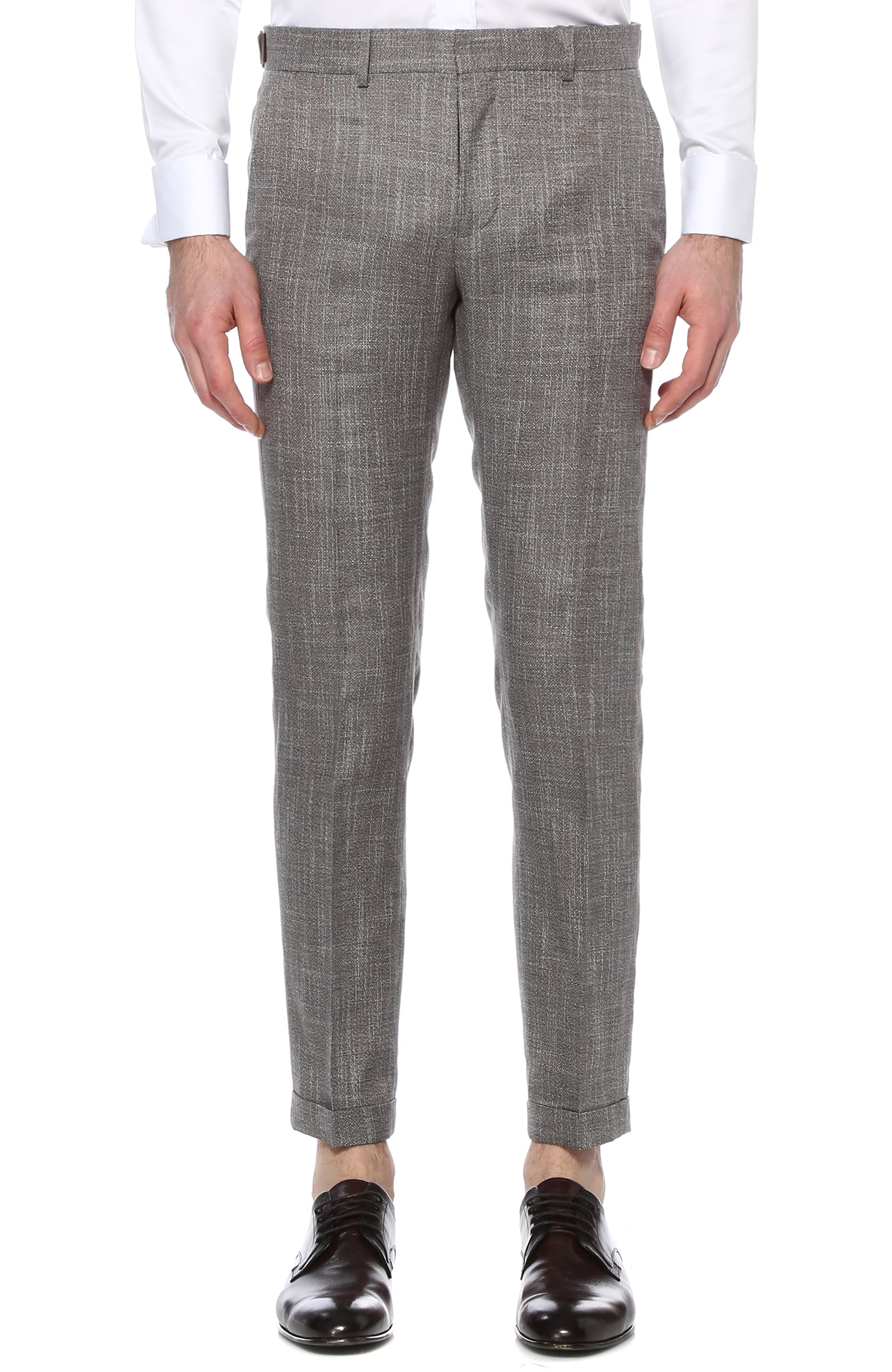 Gri Desenli Normal Bel Keten Jogger Pantolon Gri Desenli Normal Bel Keten Jogger Pantolon