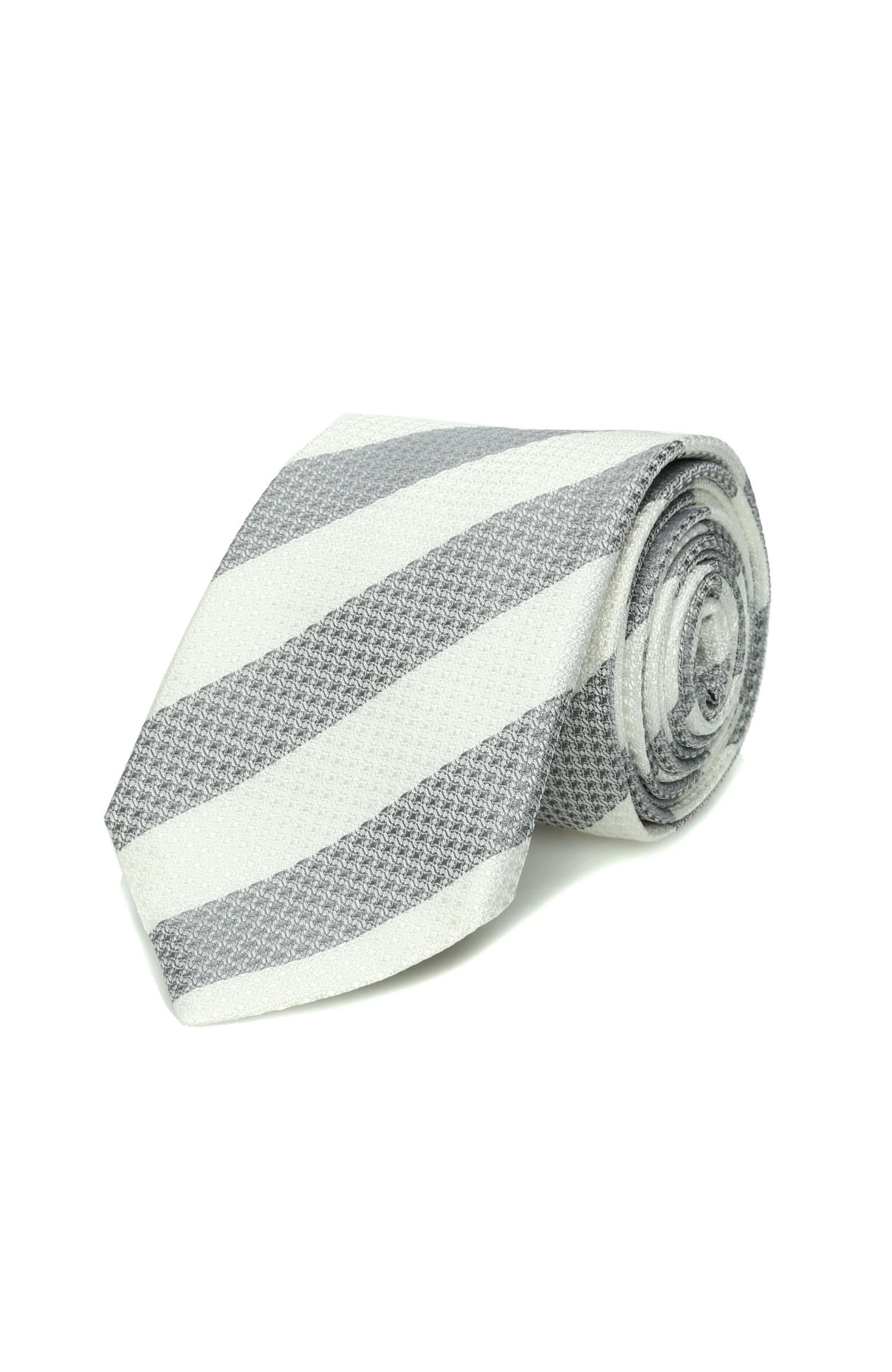 Mavi Beyaz Çizgi Desenli İpek Erkek Kravat