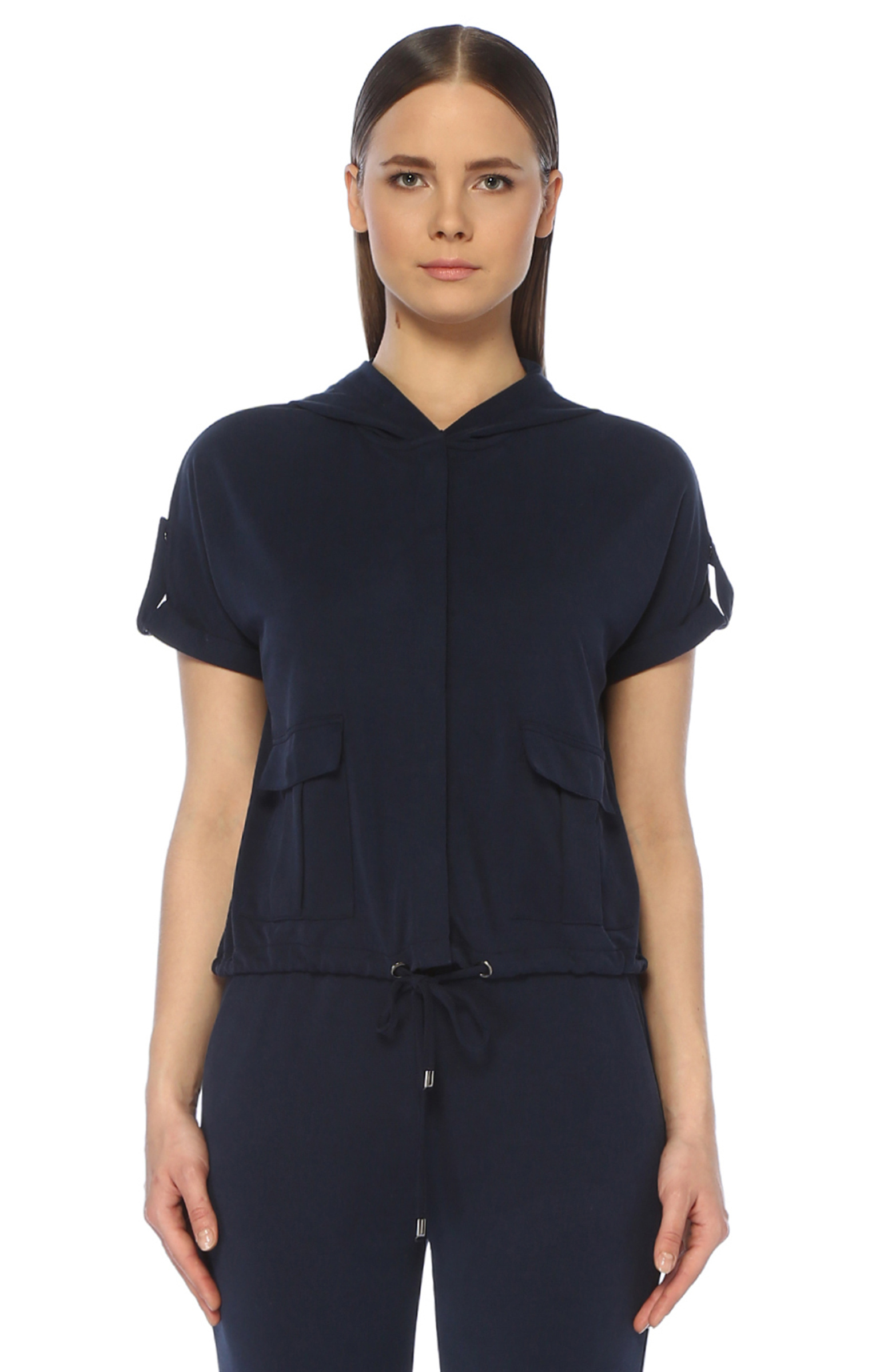 Lacivert Kapüşonlu Sweatshirt