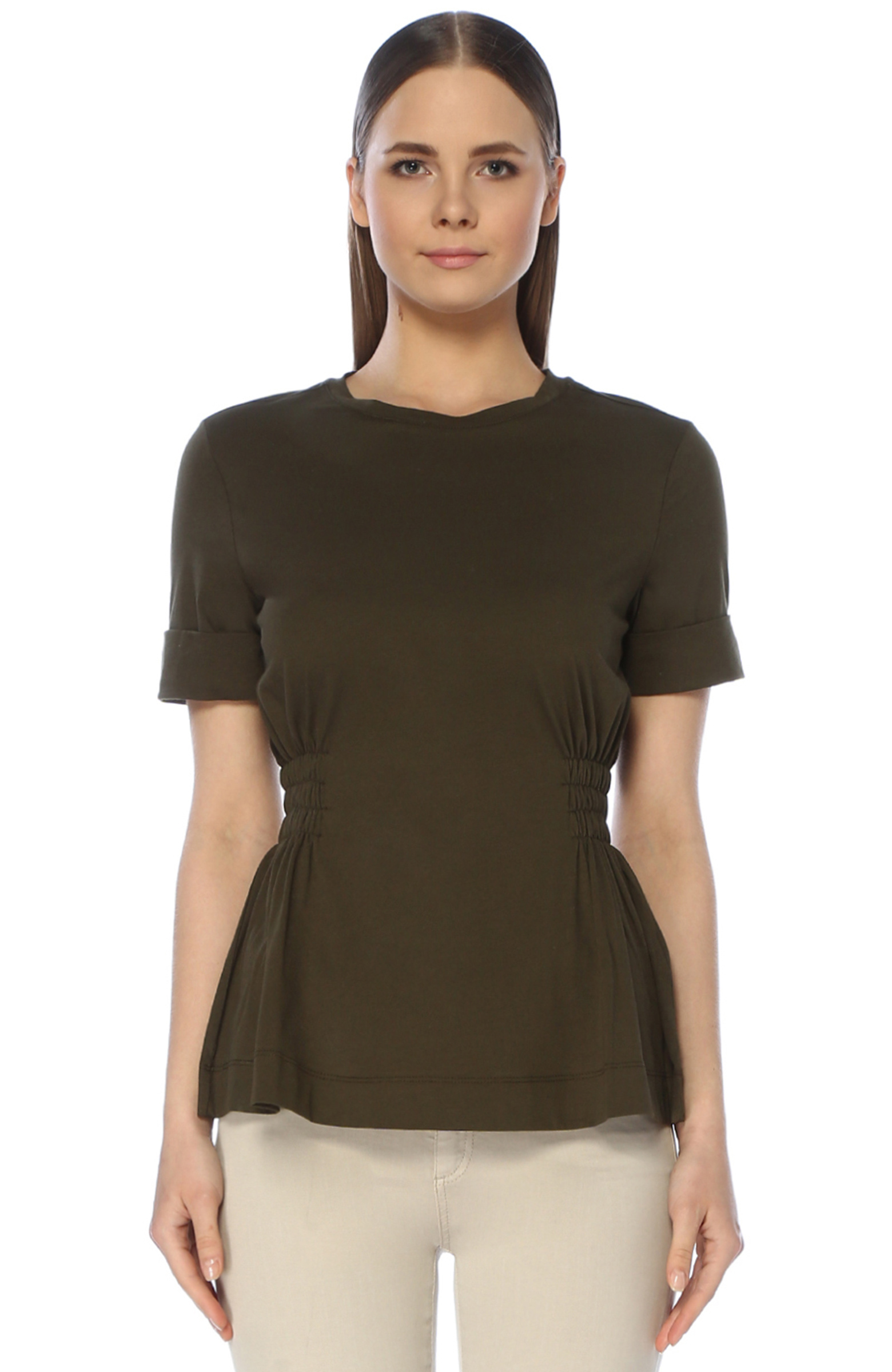 Haki Bisiklet Yaka Basic T-shirt Haki Bisiklet Yaka Basic T-shirt