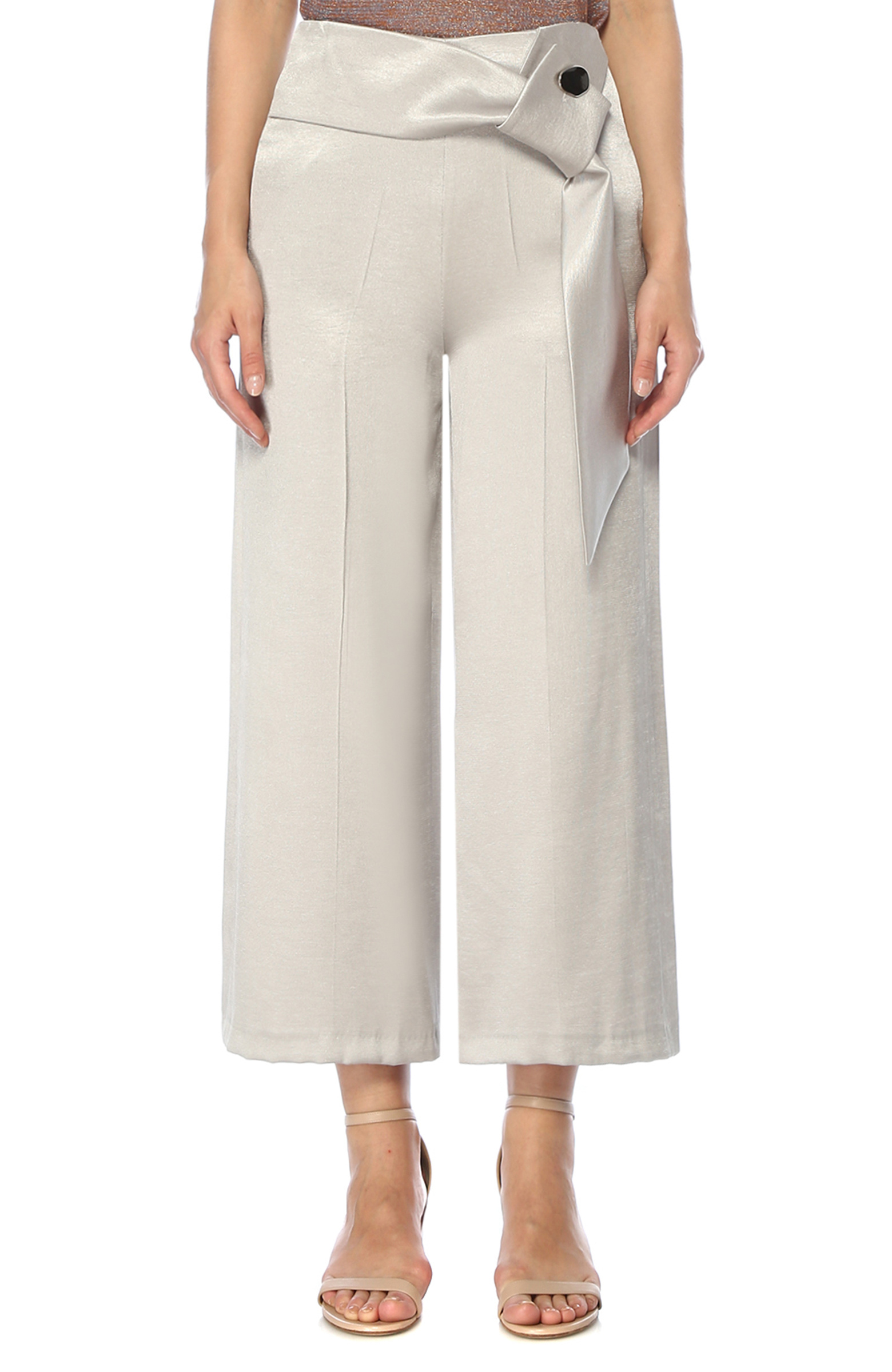 Gri Kuşak Detaylı Pantolon