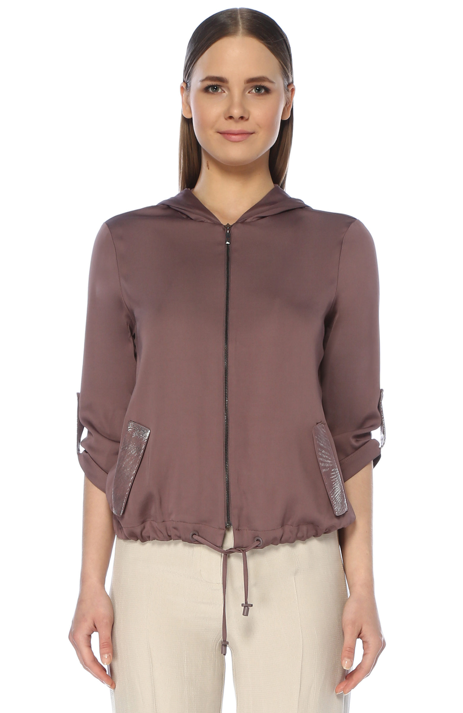 Regular Fit Mürdüm Kapüşonlu Ceket