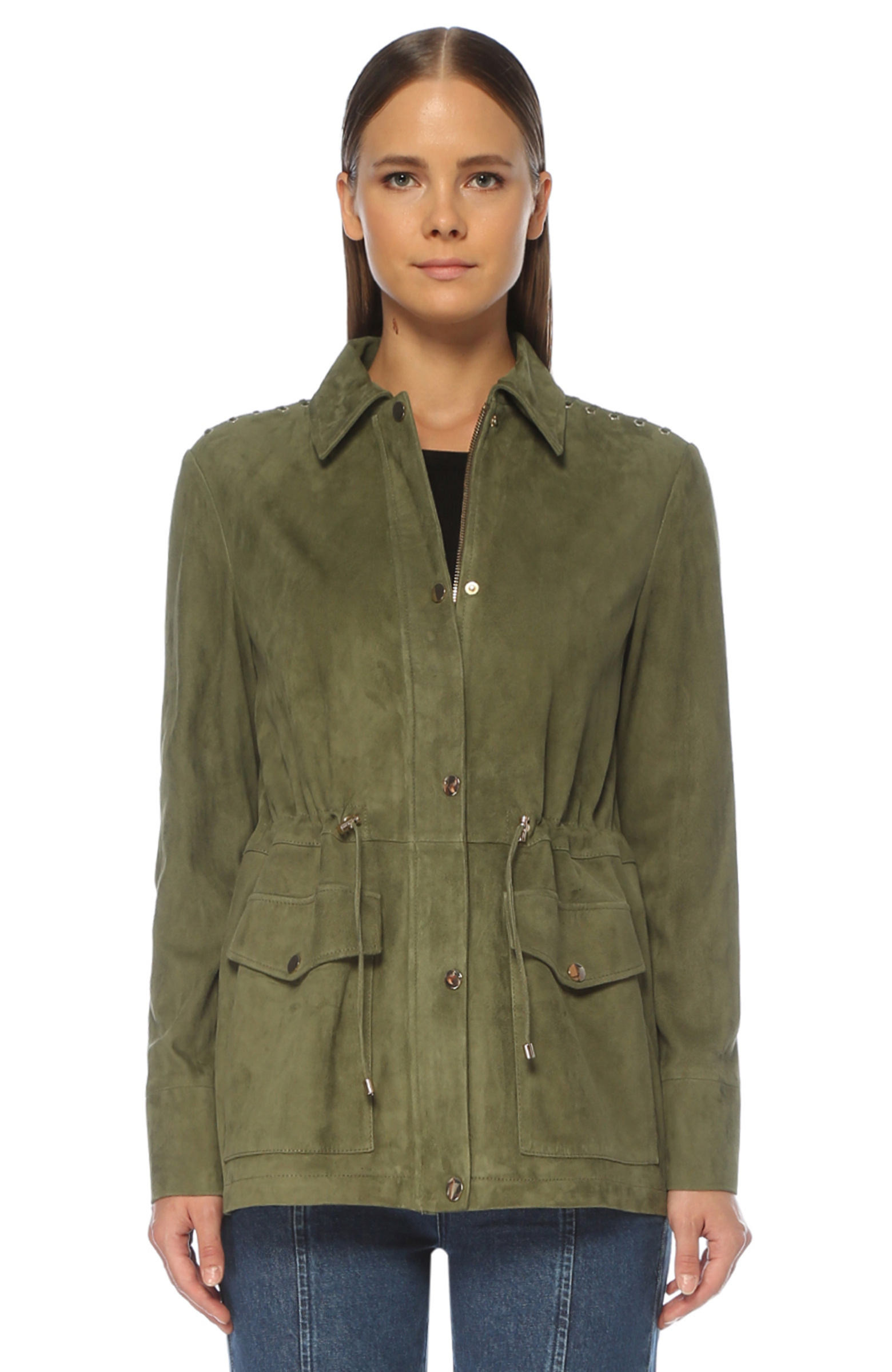 Haki Süet Deri Mont Haki Süet Deri Mont