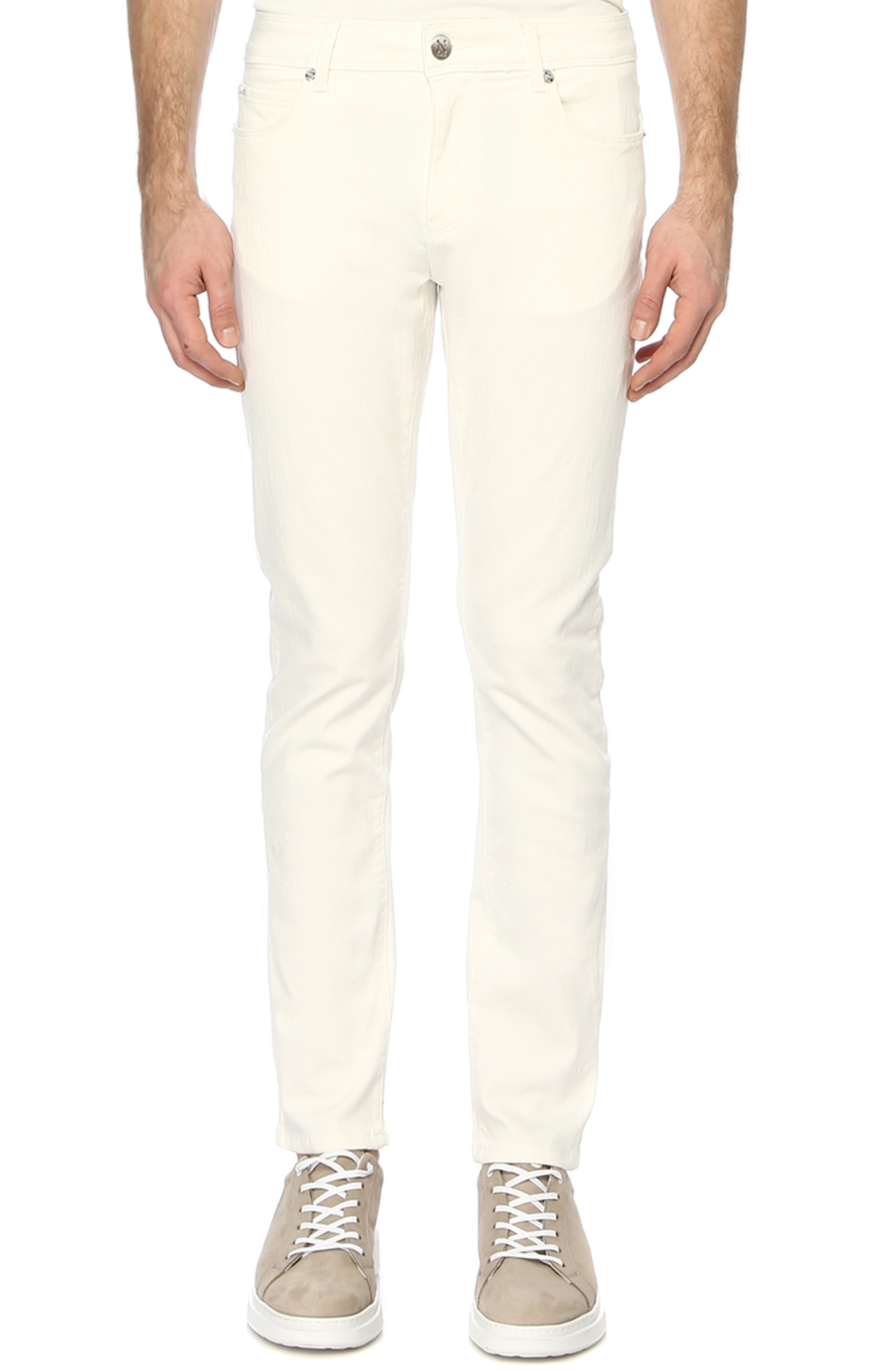 Slim Fit Ekru Casual Pantolon