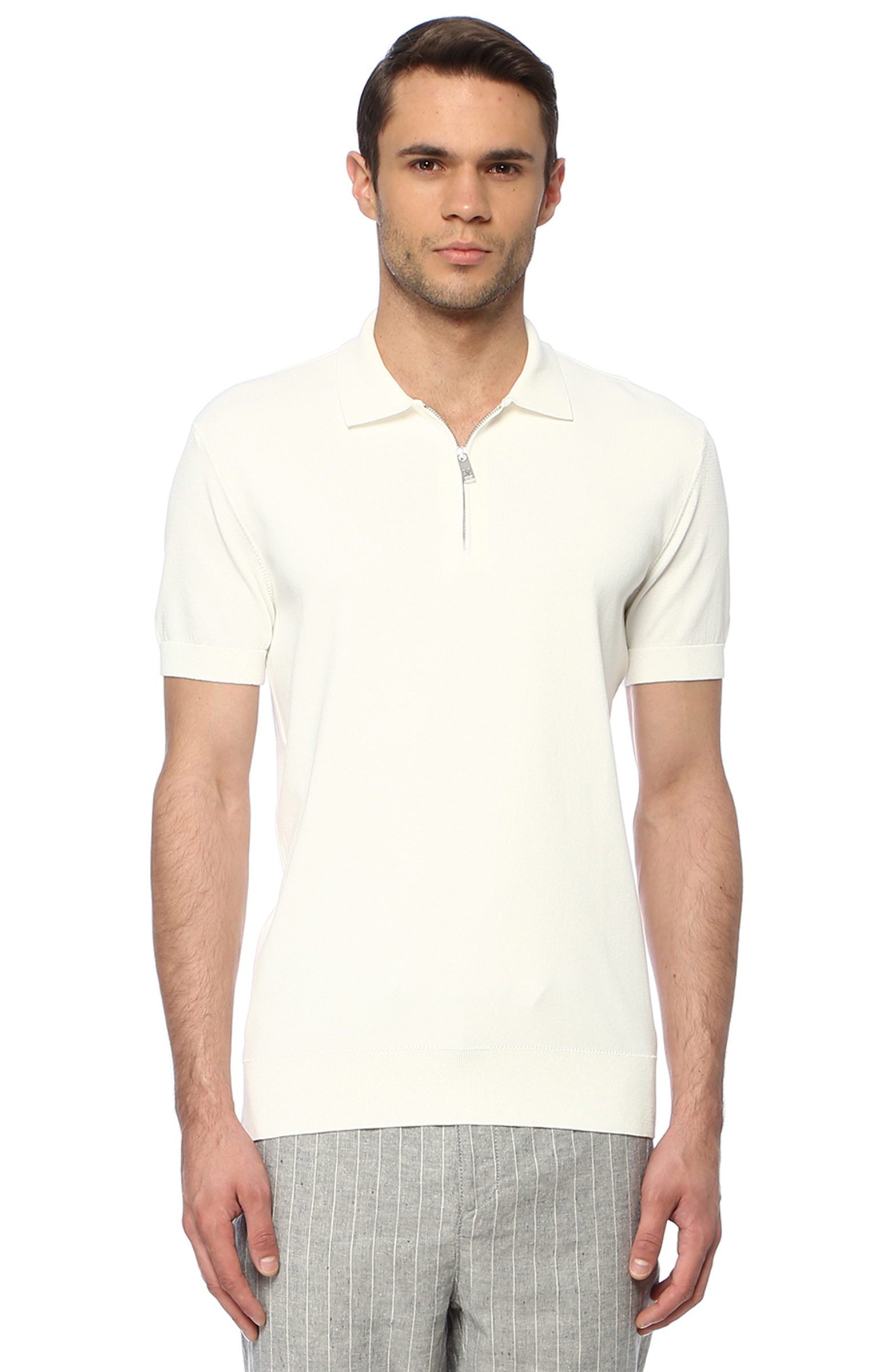 Ekru Polo Yaka Kazak