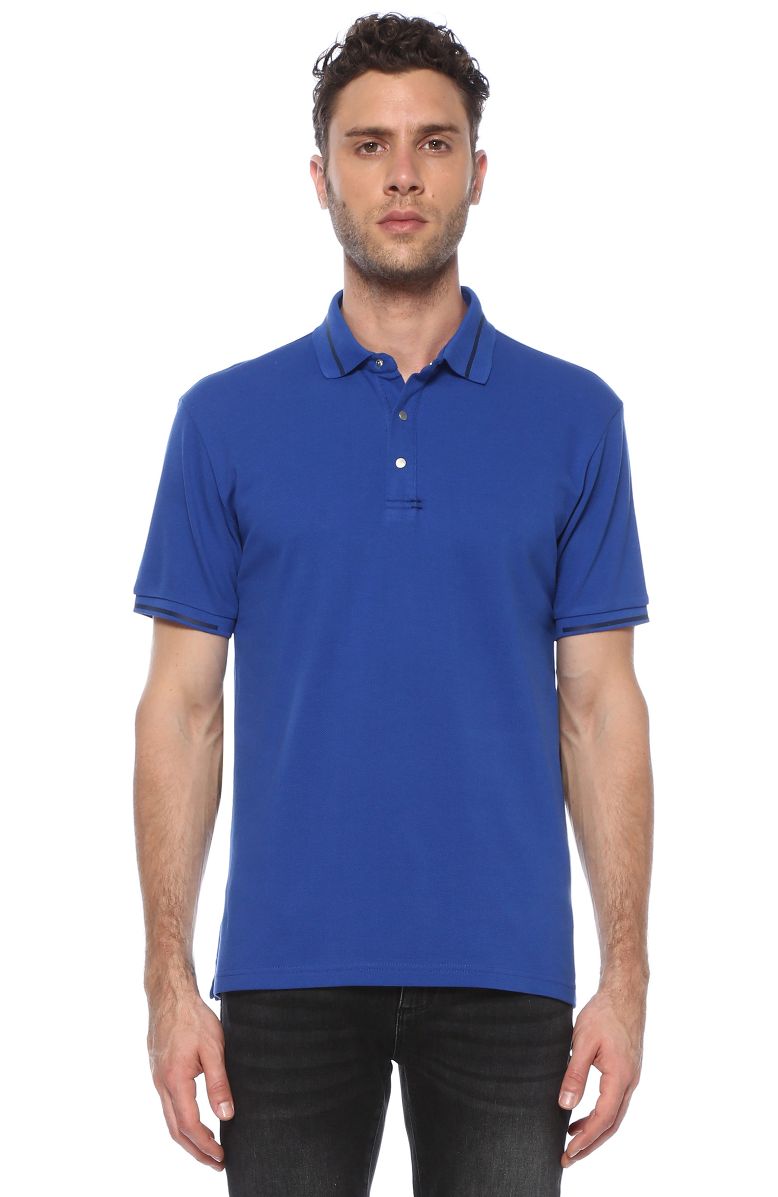 Slim Fit Mavi Polo Yaka T-shirt