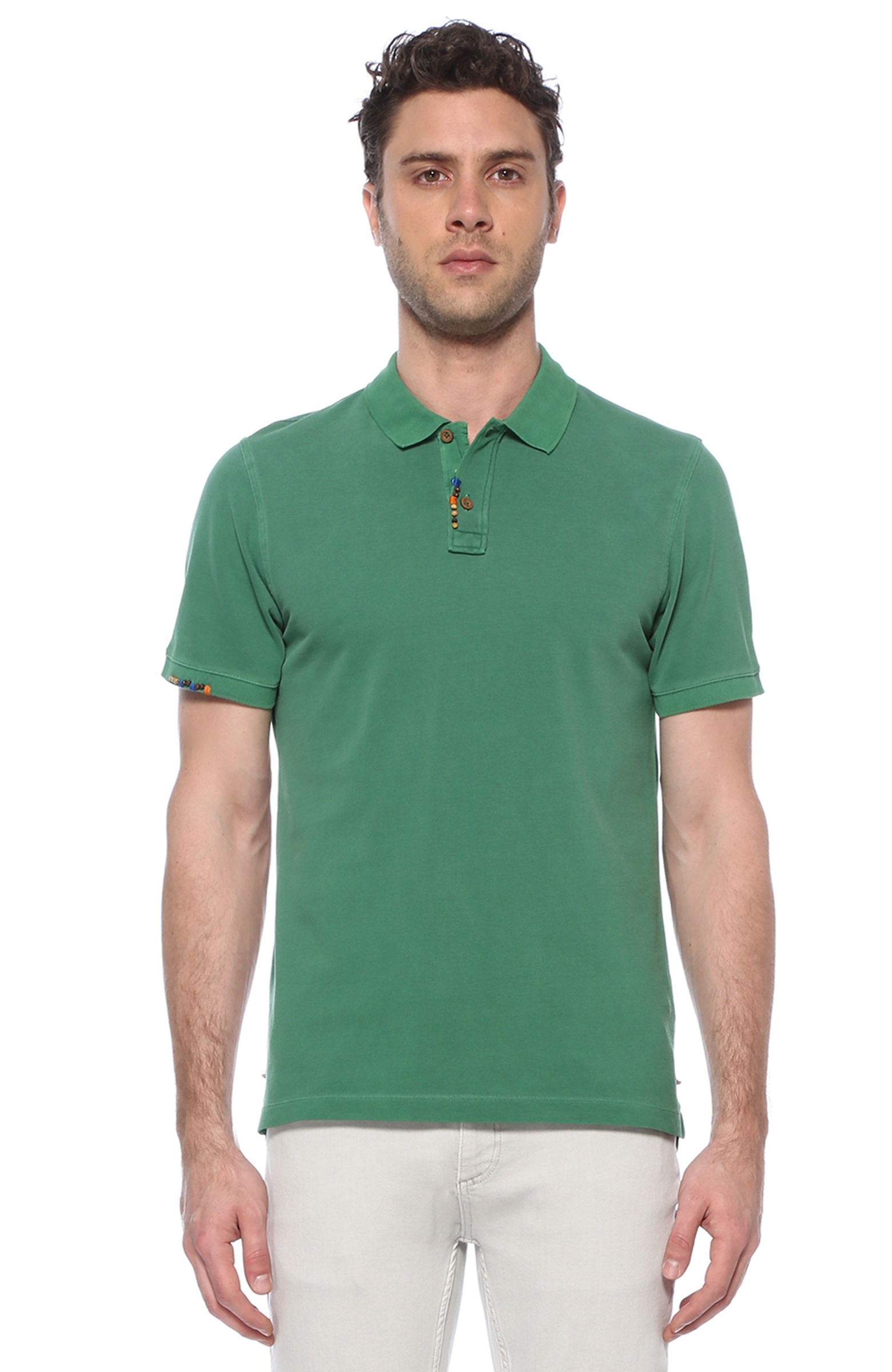 Slim Fit Yeşil Polo Yaka T-shirt