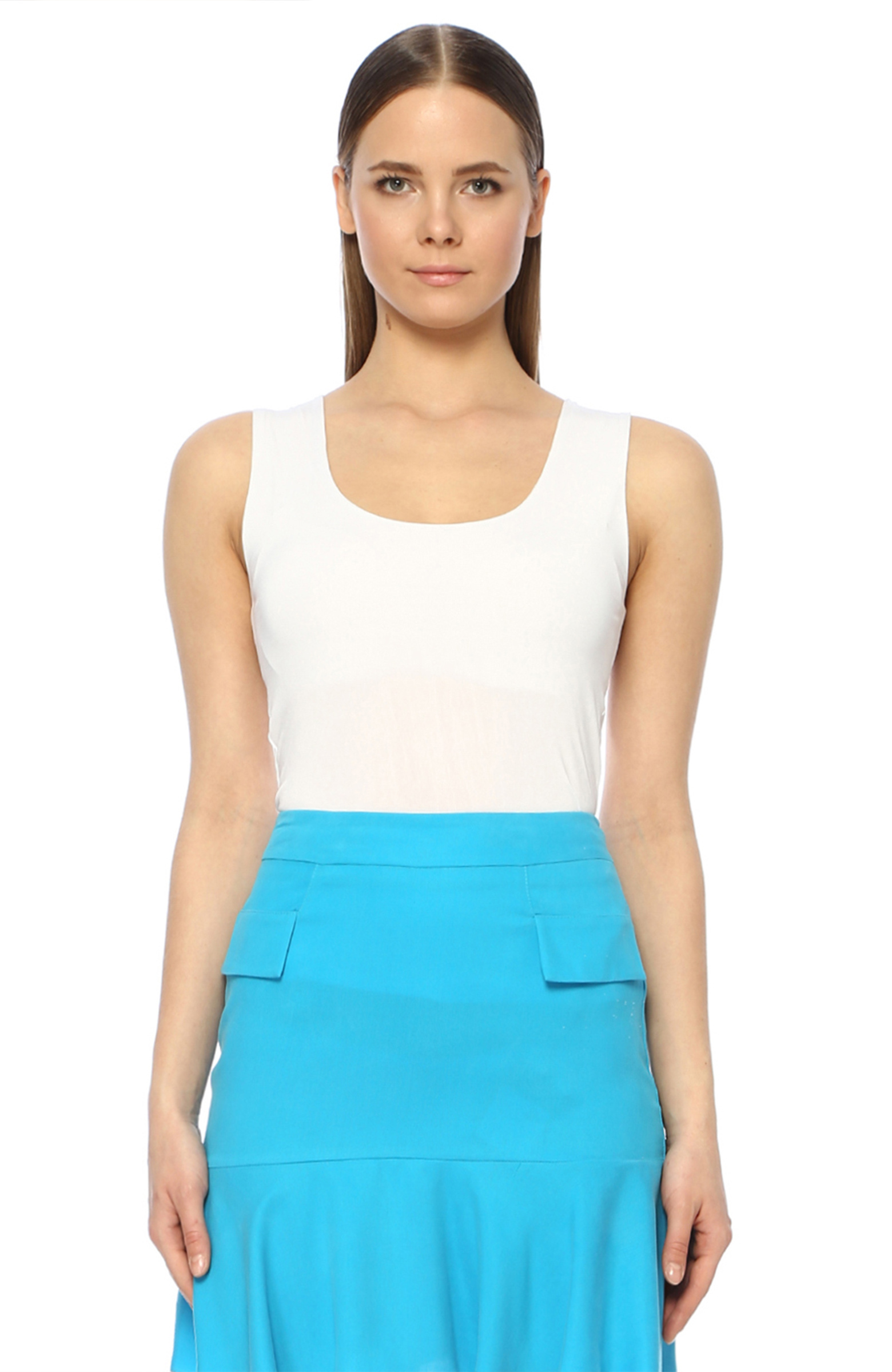 Beyaz Kolsuz T-shirt