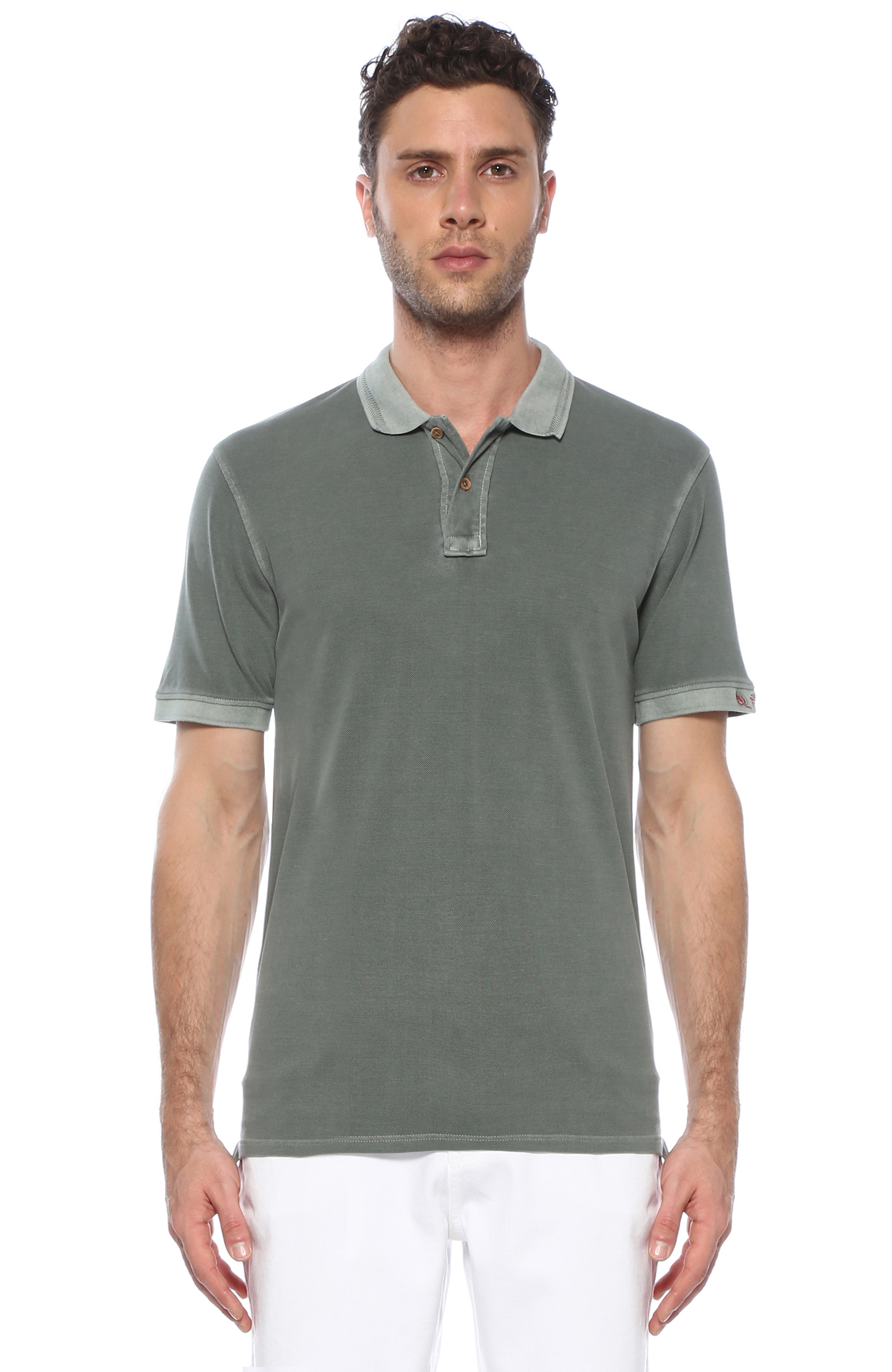 Slim Fit Yeşil Polo Yaka T-shirt