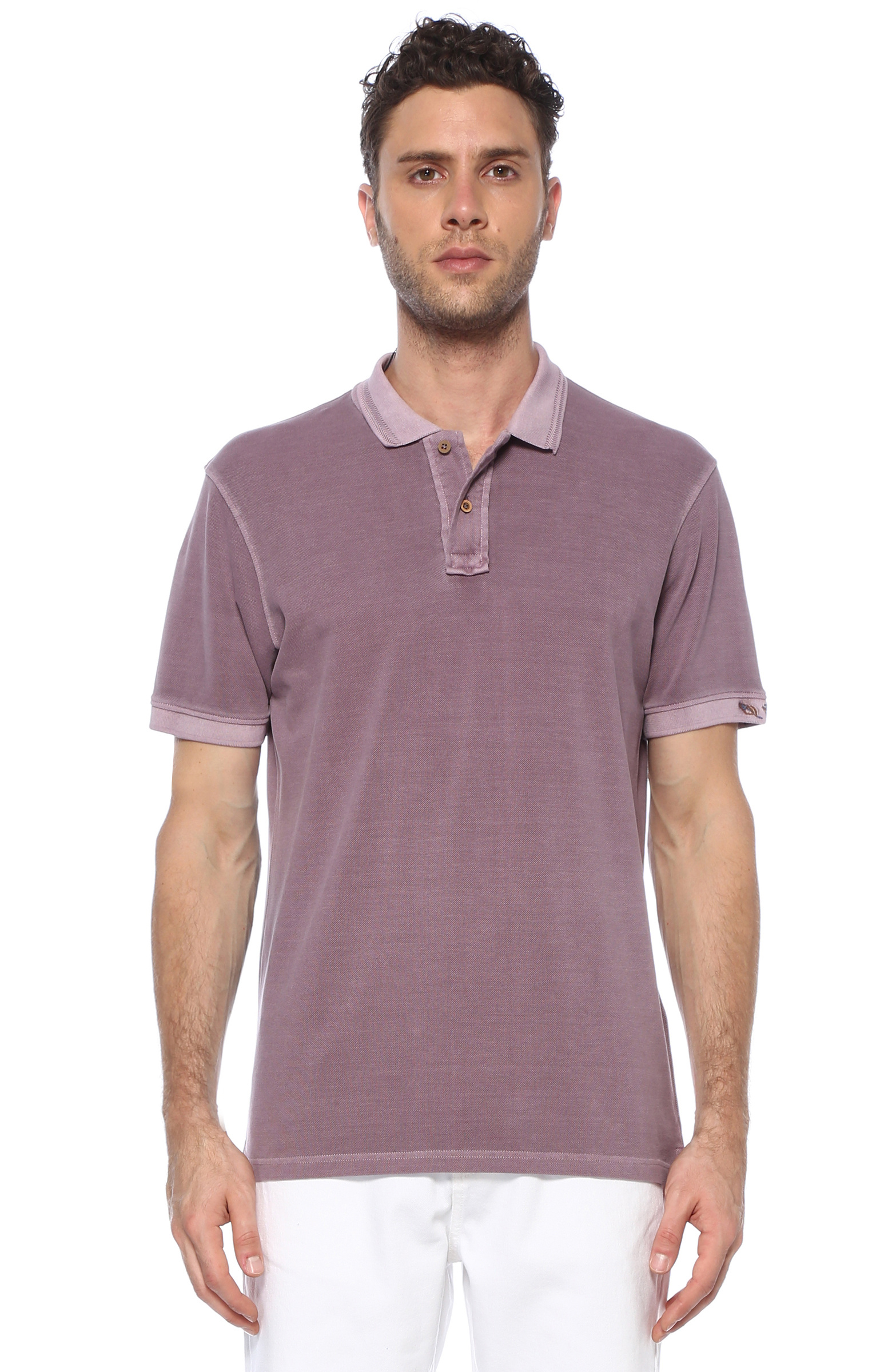Slim Fit Mor Polo Yaka T-shirt