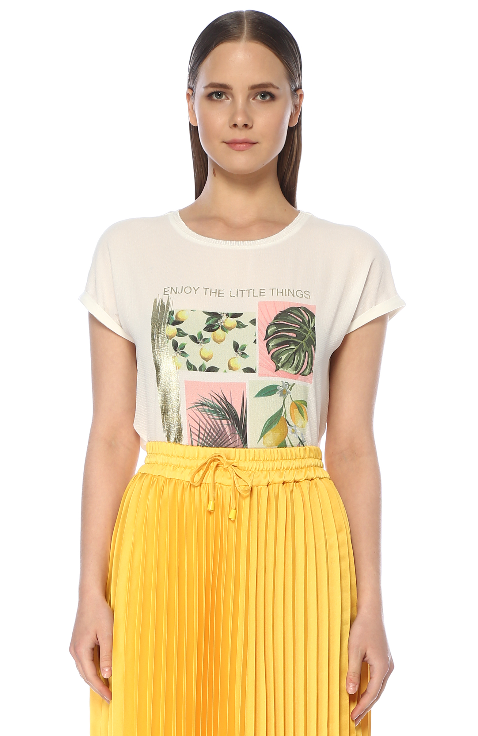 Regular Fit Beyaz Baskılı Basic T-shirt Regular Fit Beyaz Baskılı Basic T-shirt
