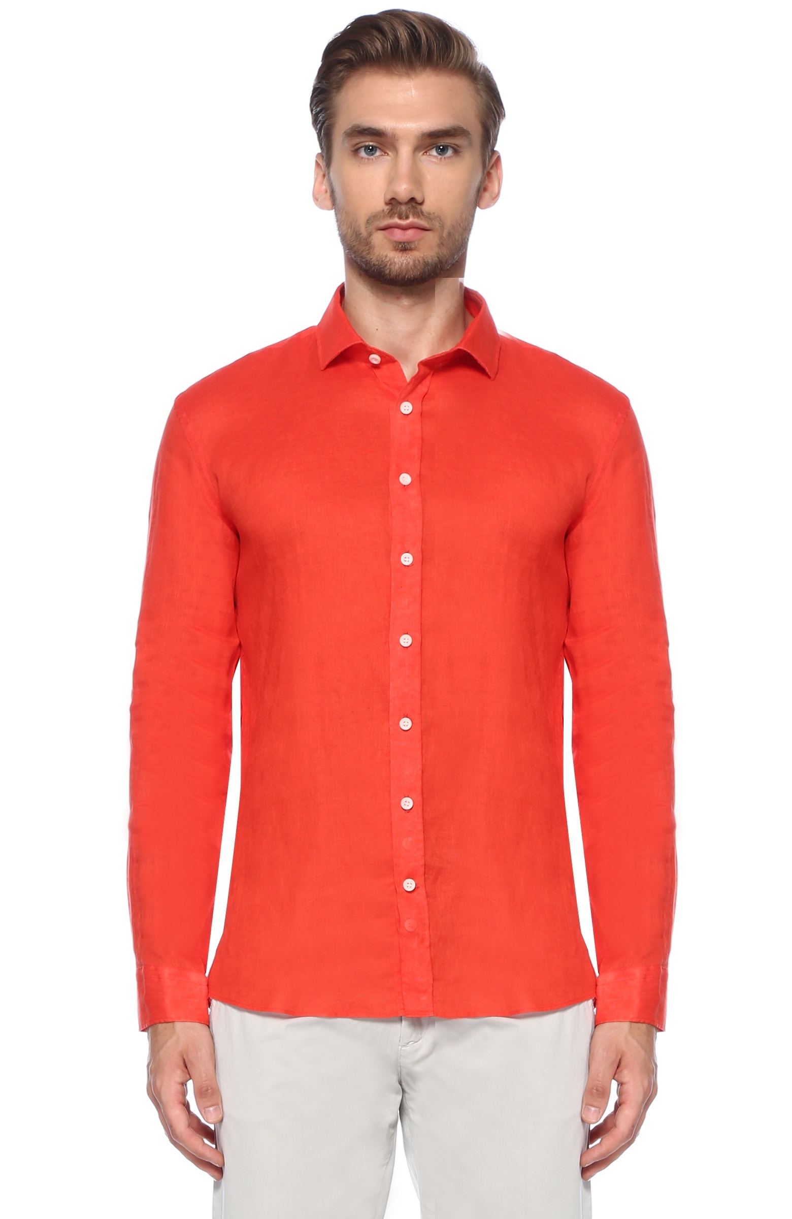 Nar Çiçeği Keten Gömlek