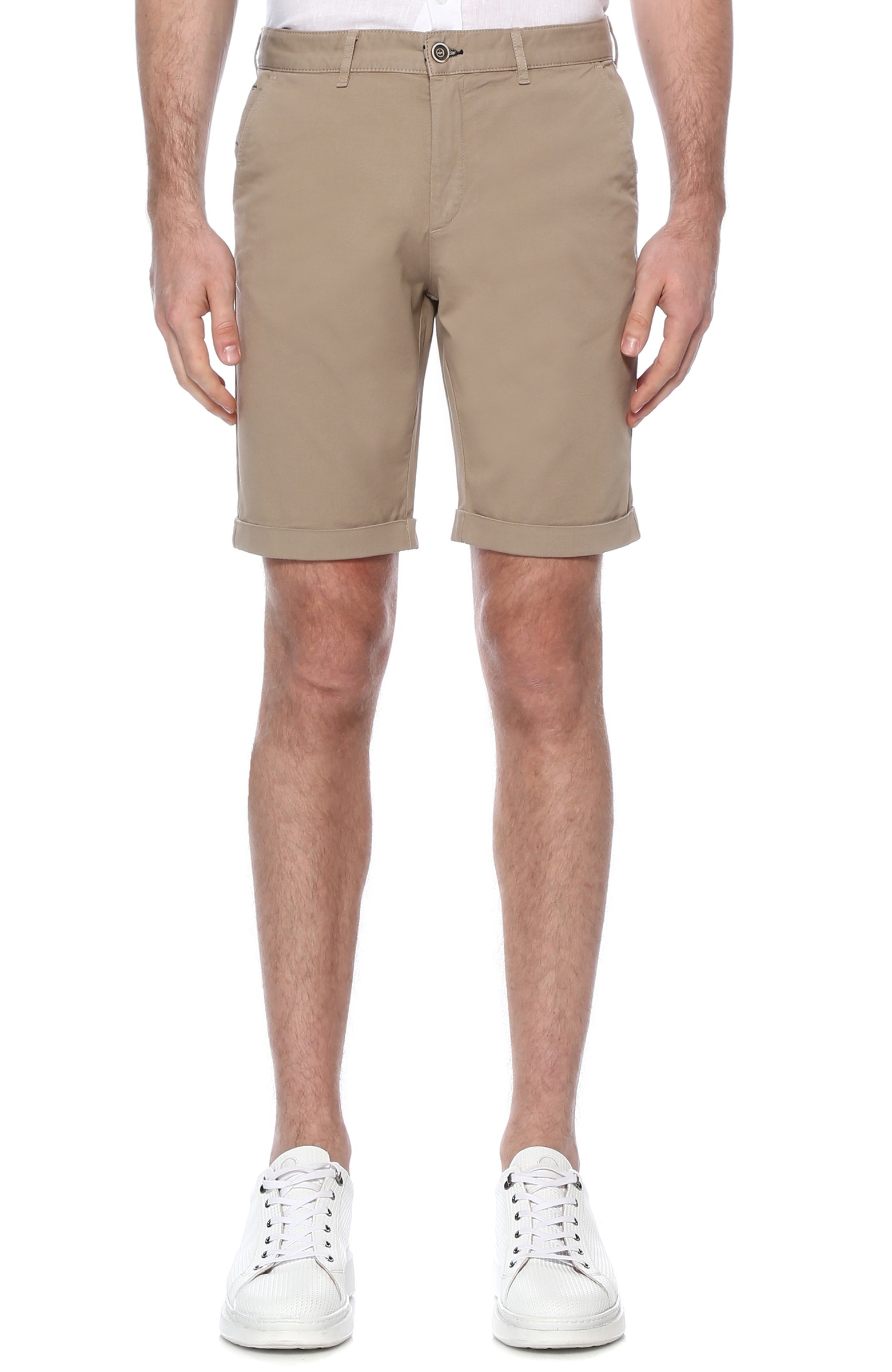 Bej Normal Bel Şort