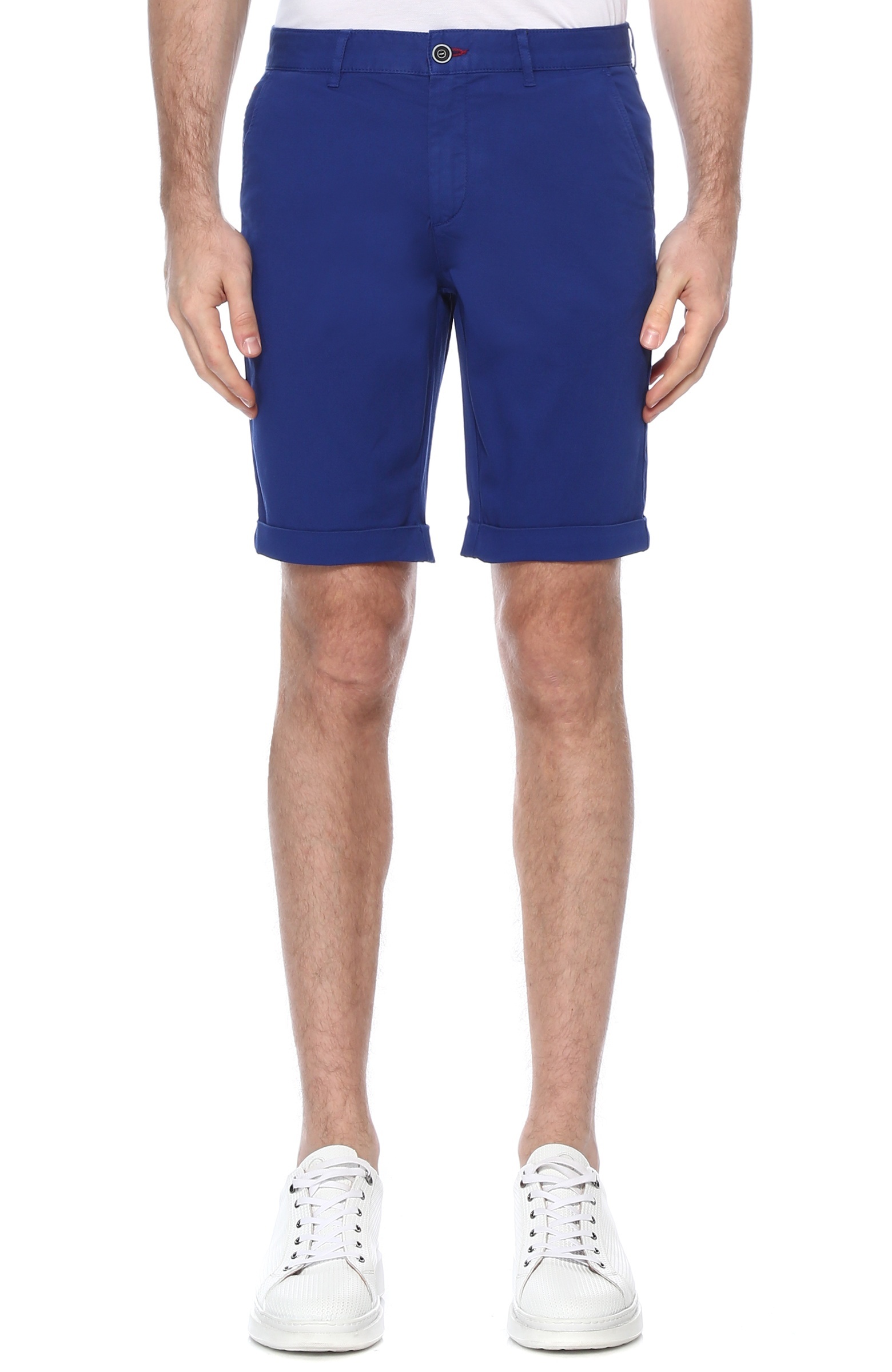 Slim Fit Mavi Normal Bel Şort