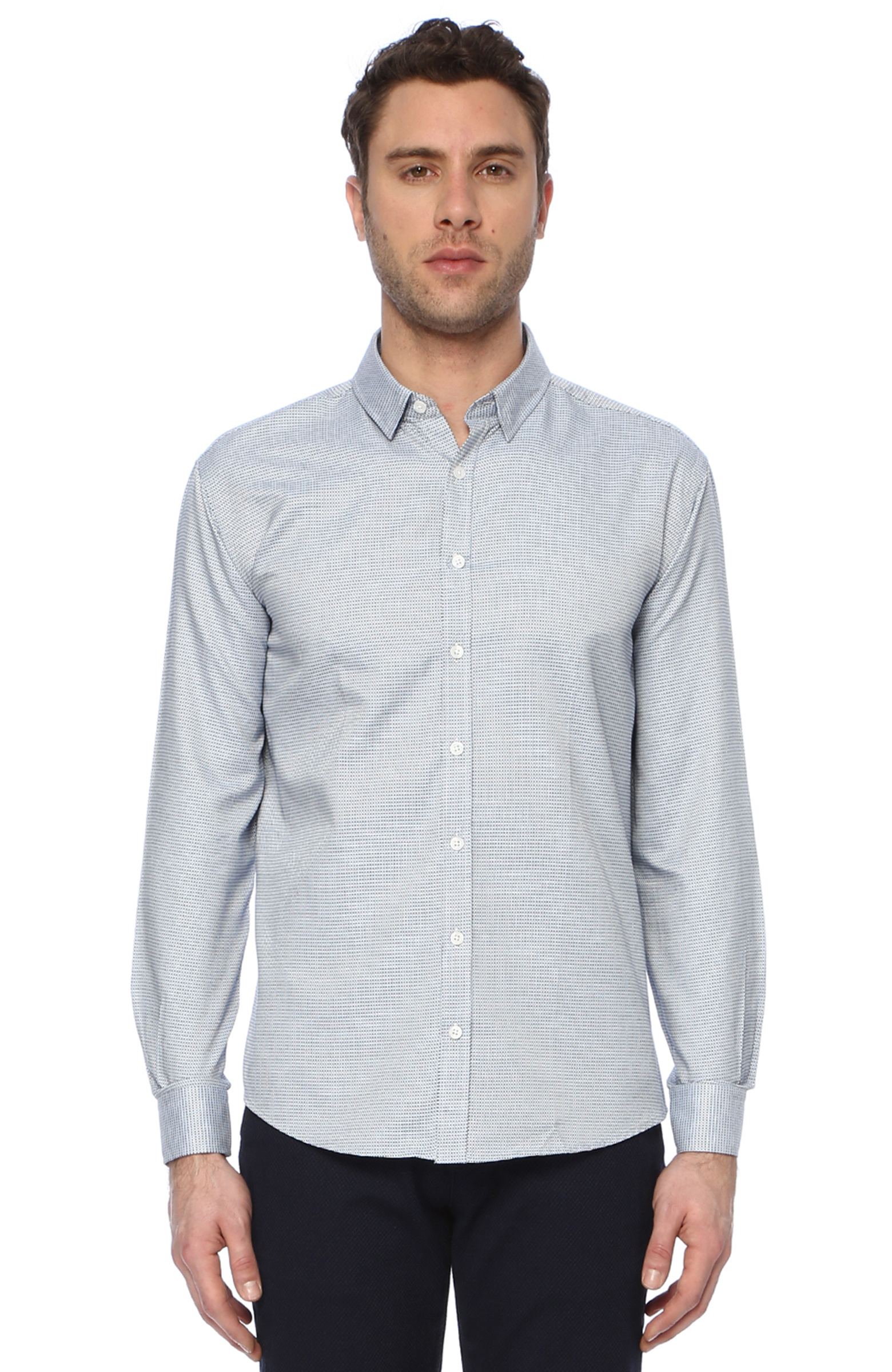 Regular Fit Lacivert - Mavi Gömlek