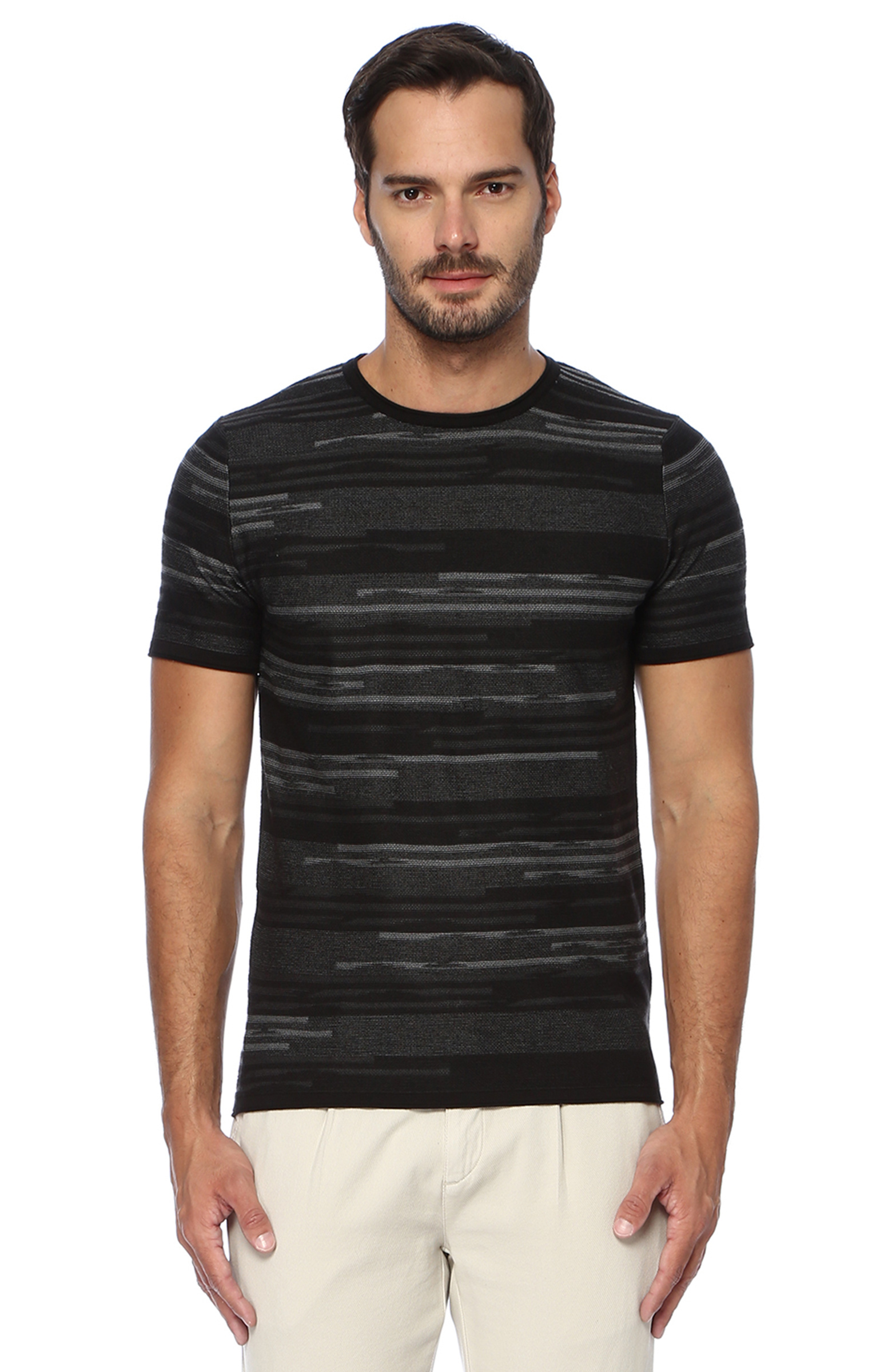 Siyah Gri Desenli Kazak